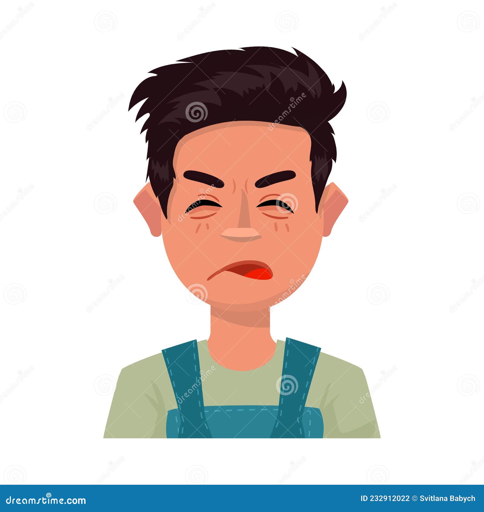 Isolated Object of Guy and Contempt Icon. Set of Guy and Surprised ...