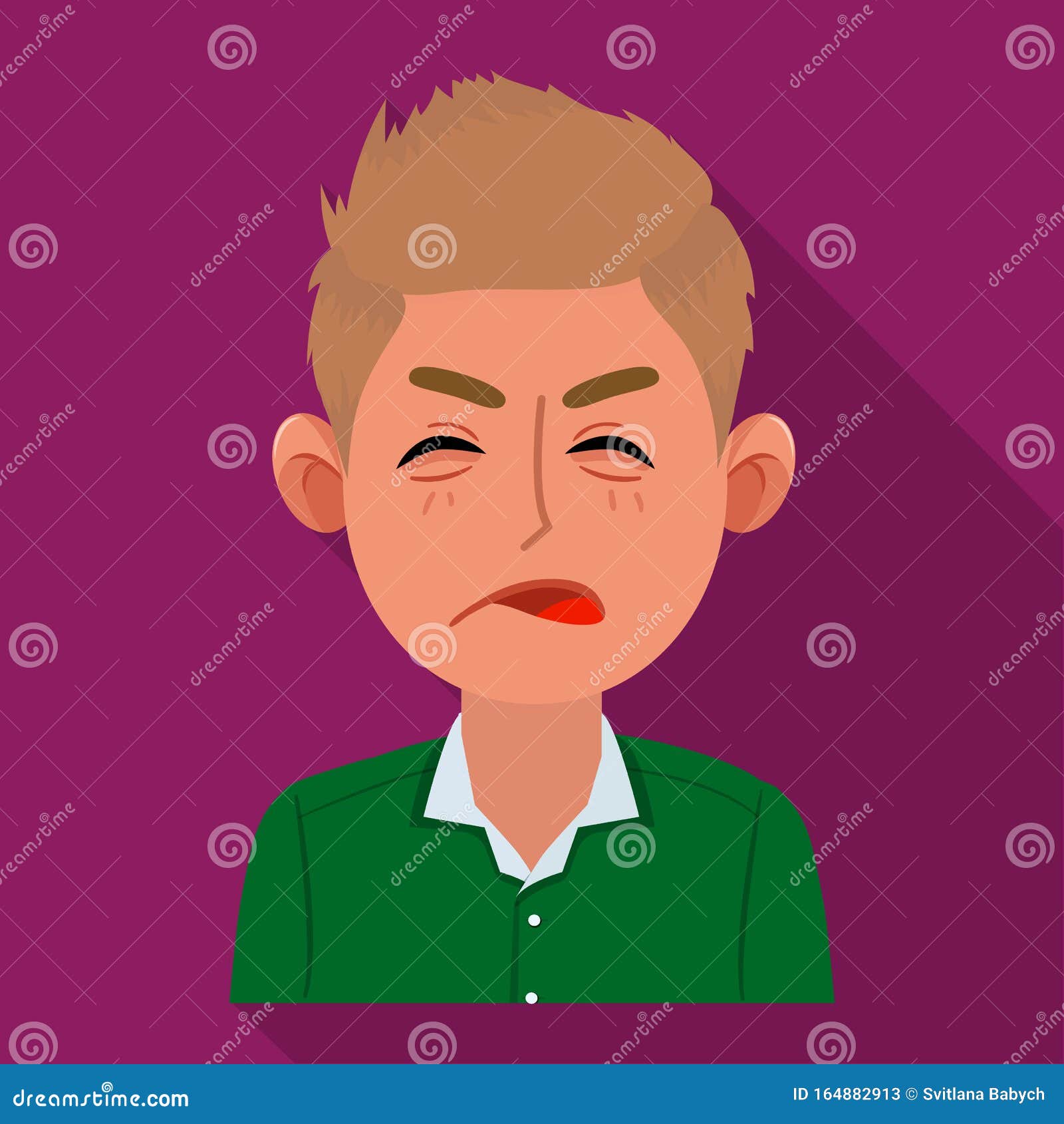 Vector Illustration of Guy and Contempt Sign. Collection of Guy and ...