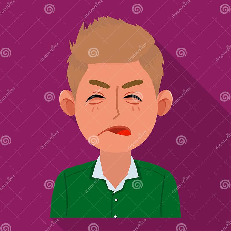 Vector Illustration of Guy and Contempt Sign. Collection of Guy and ...