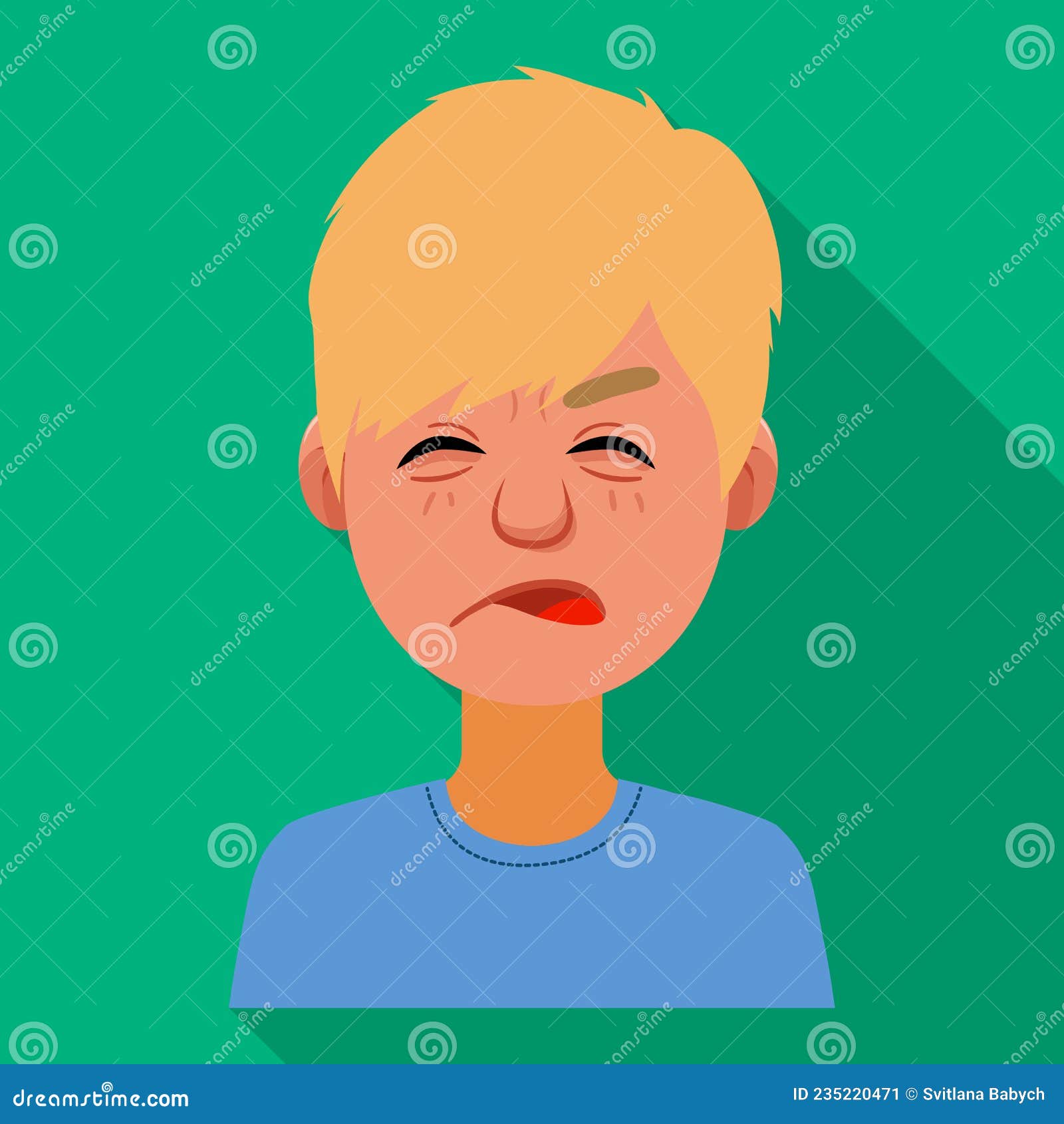 Vector Illustration of Guy and Contempt Icon. Set of Guy and Surprised ...
