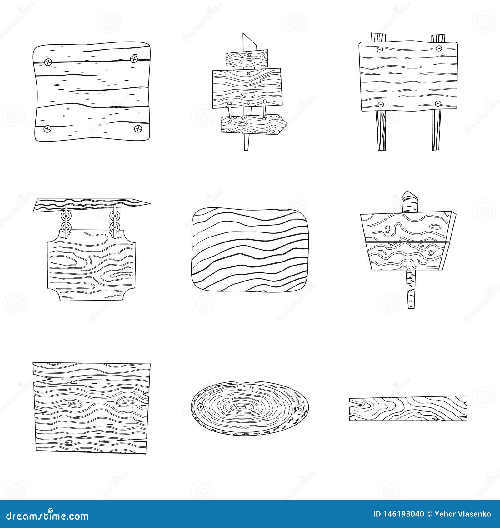 Vector Illustration Of Hardwood And Material Logo Set Of Hardwood And
