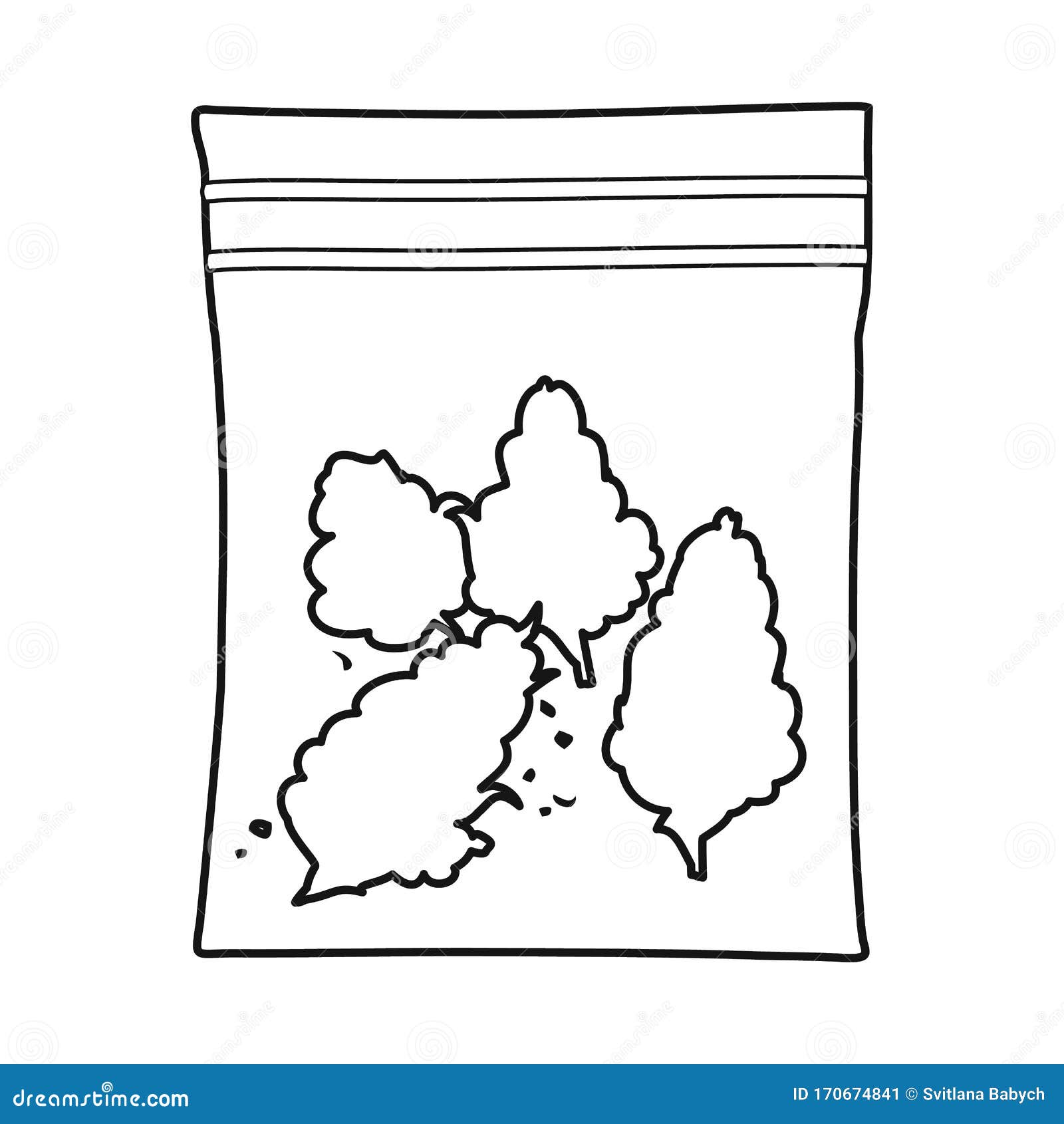 Vector Illustration of Marijuana and Bag Symbol. Graphic of Marijuana ...