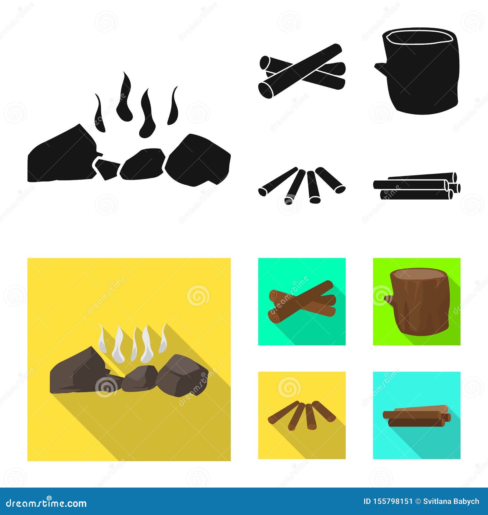Isolated Object Of Material And Logging Logo Set Of Material And