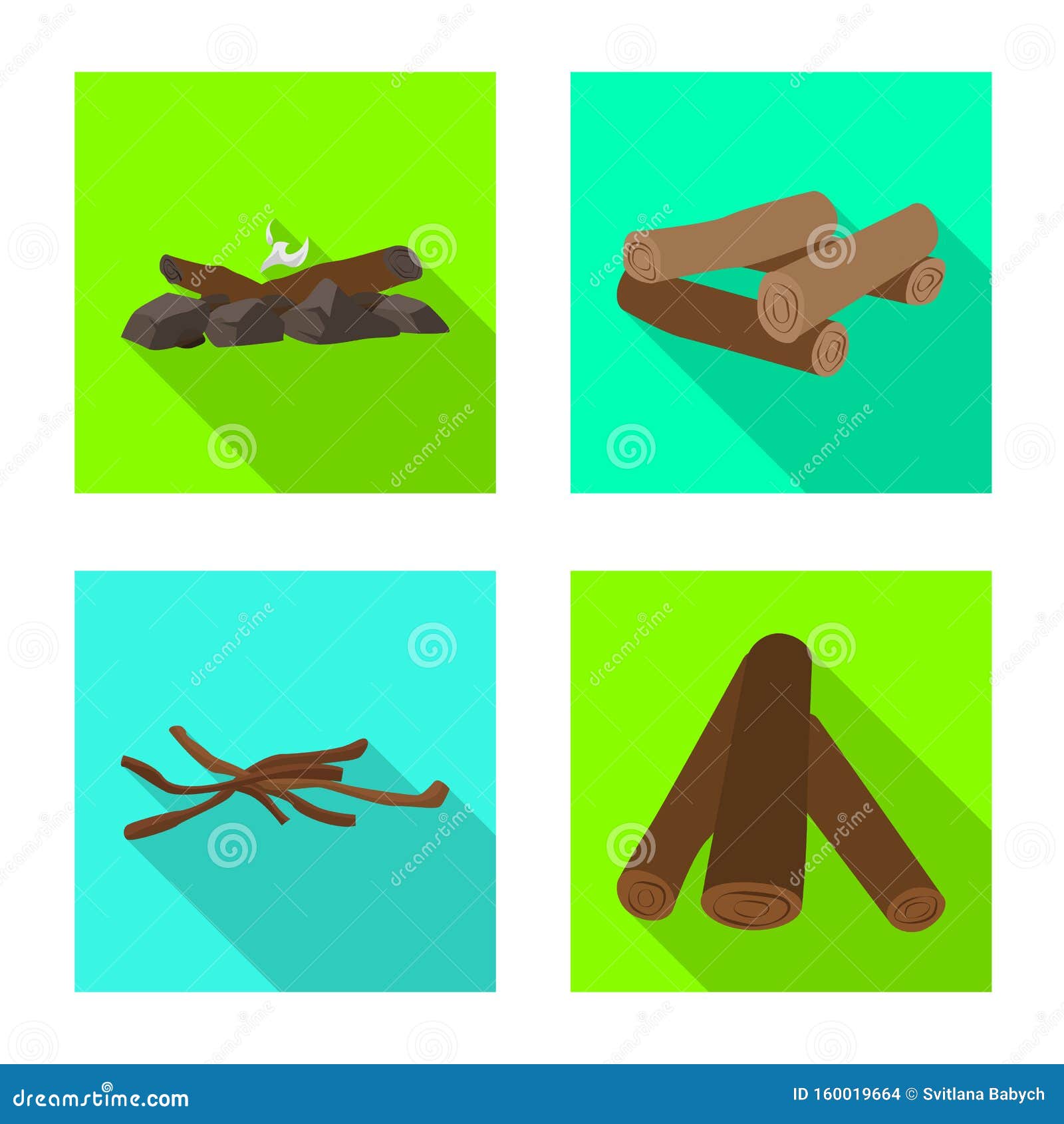 Isolated Object Of Material And Logging Symbol Set Of Material And