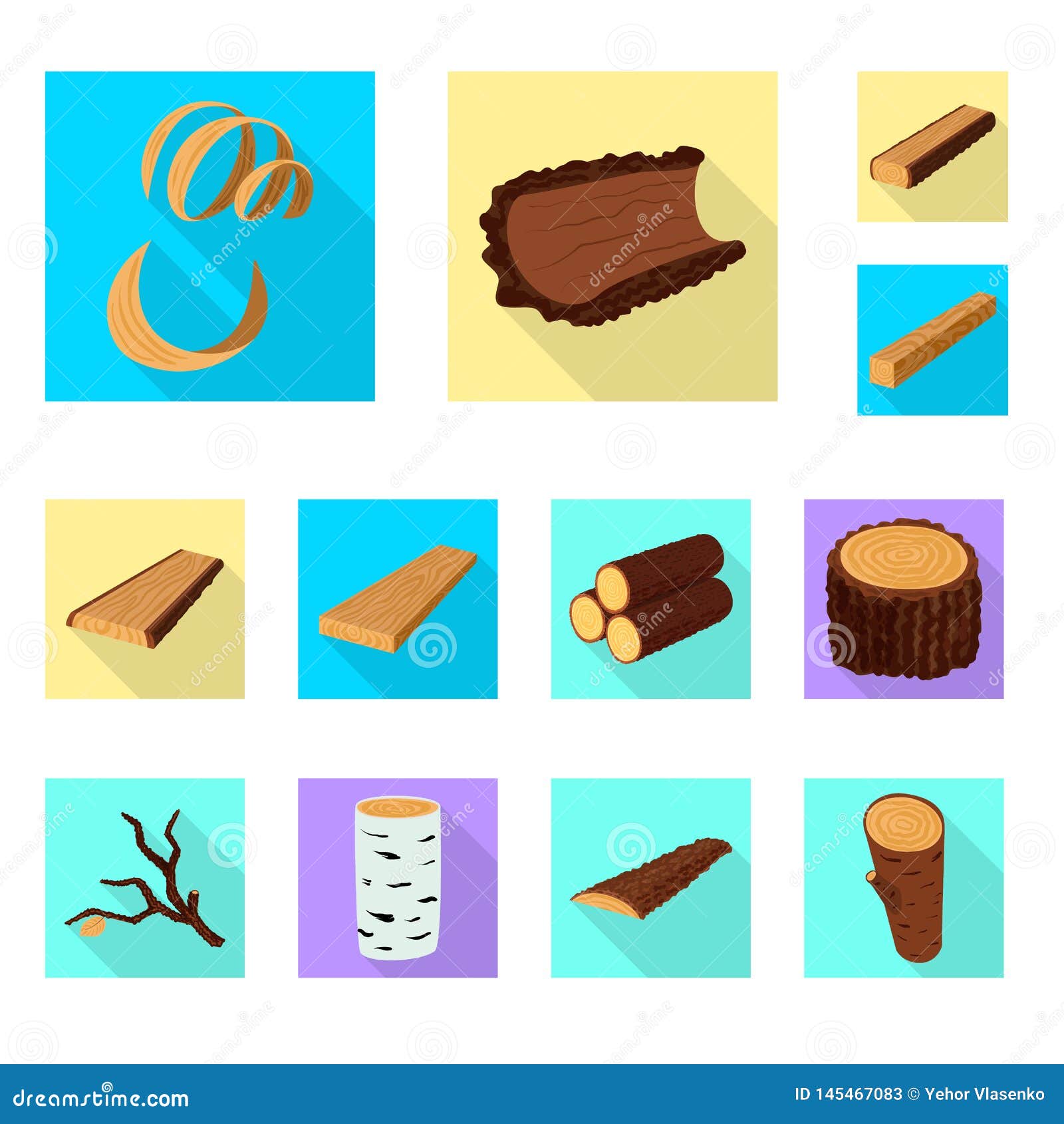 Isolated Object of Material and Nature Symbol. Set of Material and Raw ...