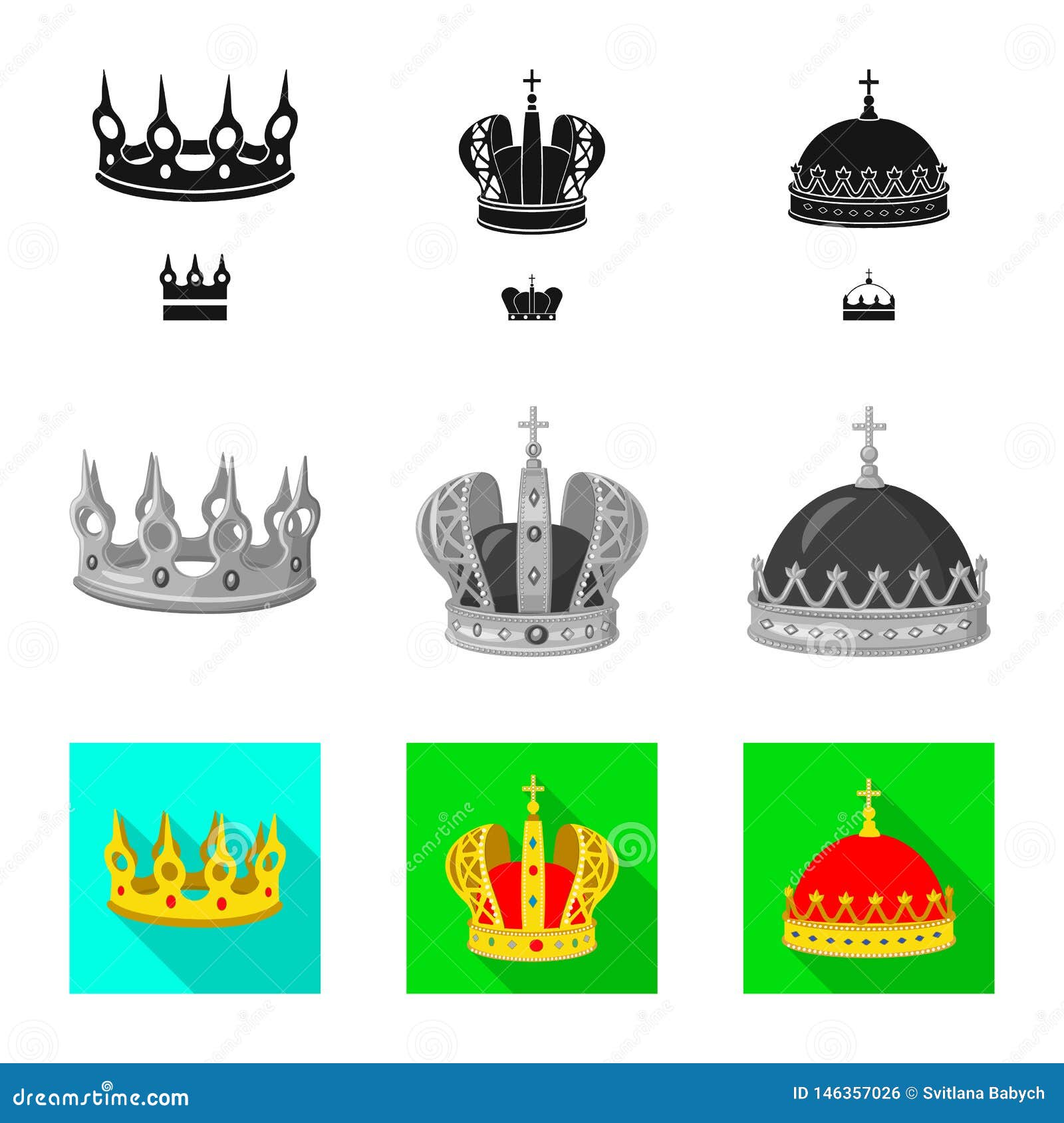 Vector Illustration of Medieval and Nobility Sign. Set of Medieval and ...