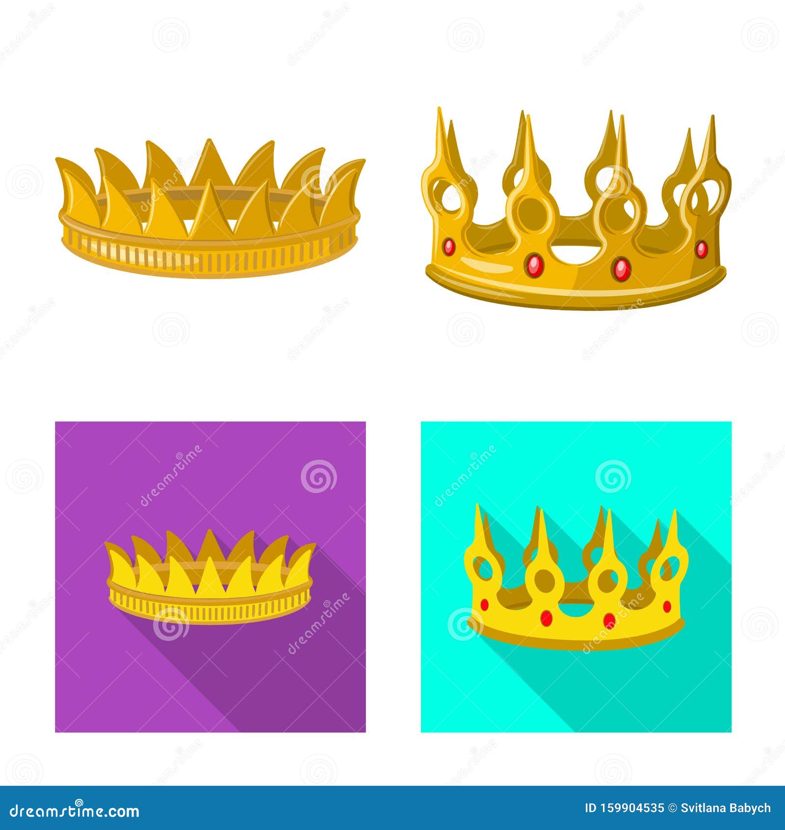 Vector Illustration of Medieval and Nobility Sign. Set of Medieval and ...