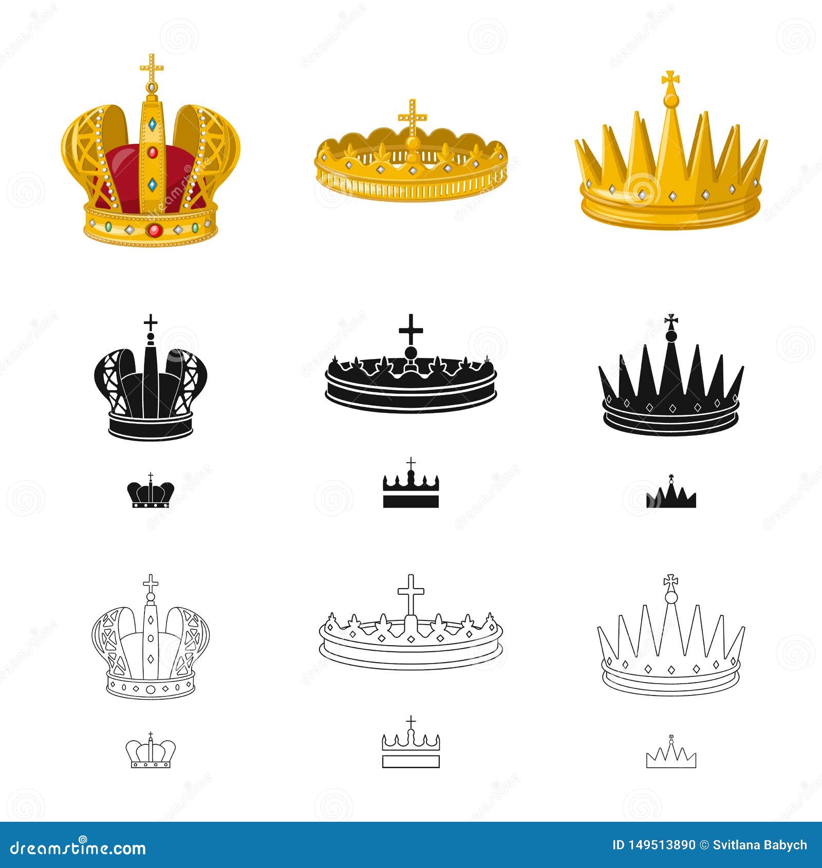 Vector Illustration of Medieval and Nobility Sign. Collection of ...