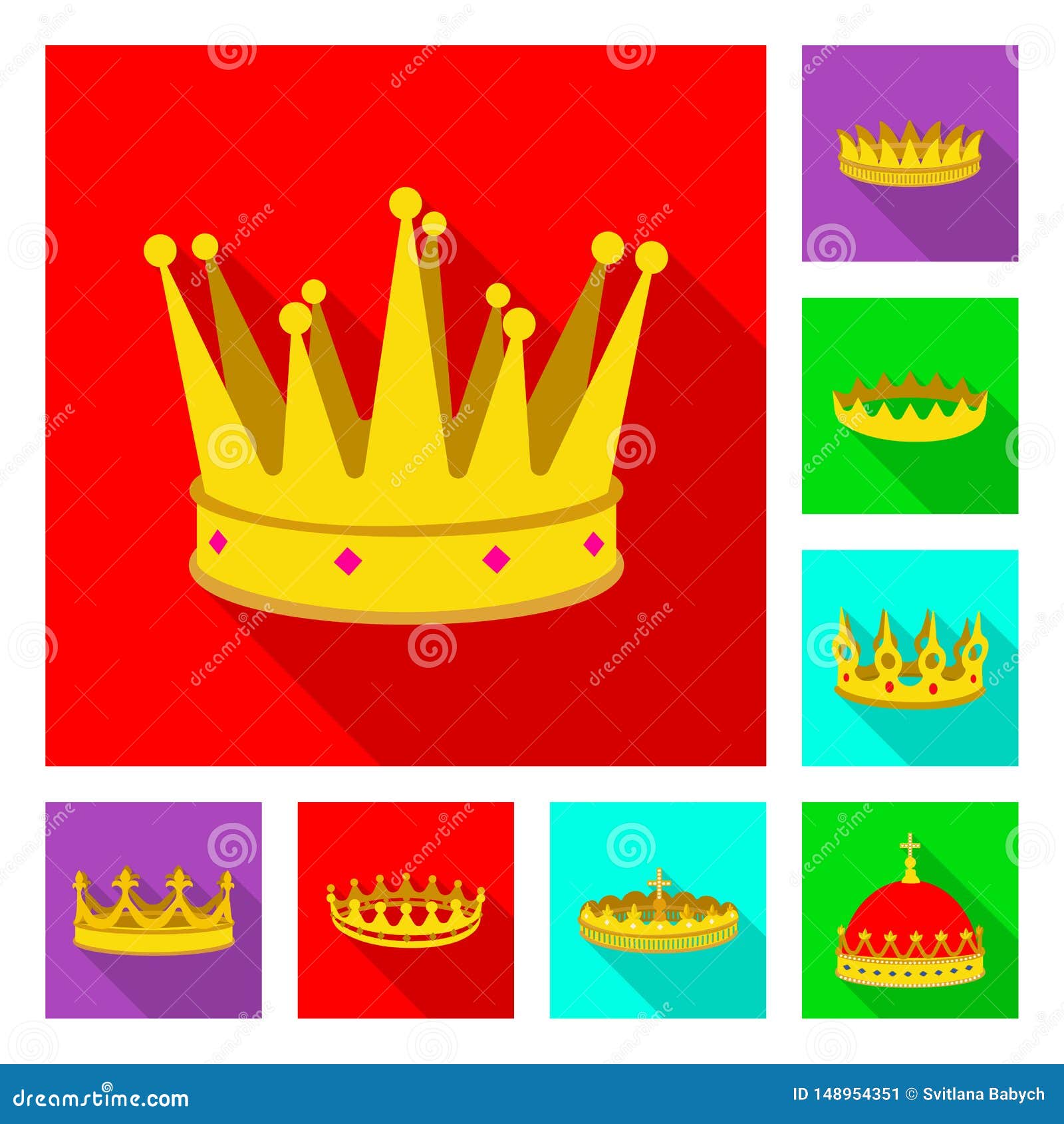 Isolated Object of Medieval and Nobility Sign. Collection of Medieval ...