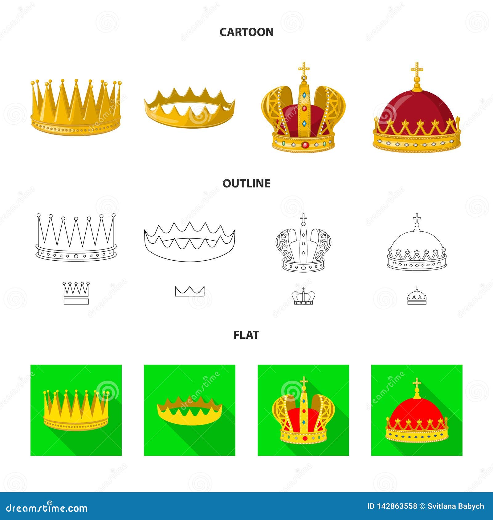 Vector Illustration of Medieval and Nobility Symbol. Collection of ...