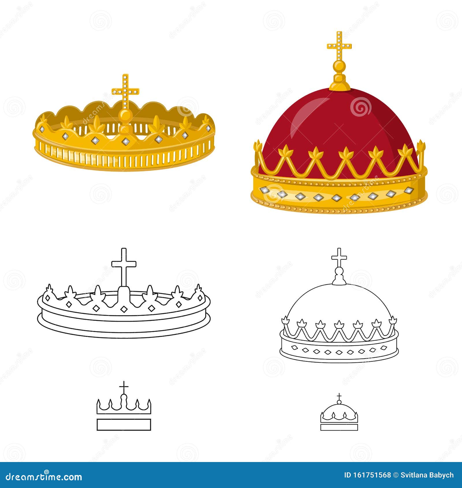 Vector Illustration of Medieval and Nobility Symbol. Collection of ...