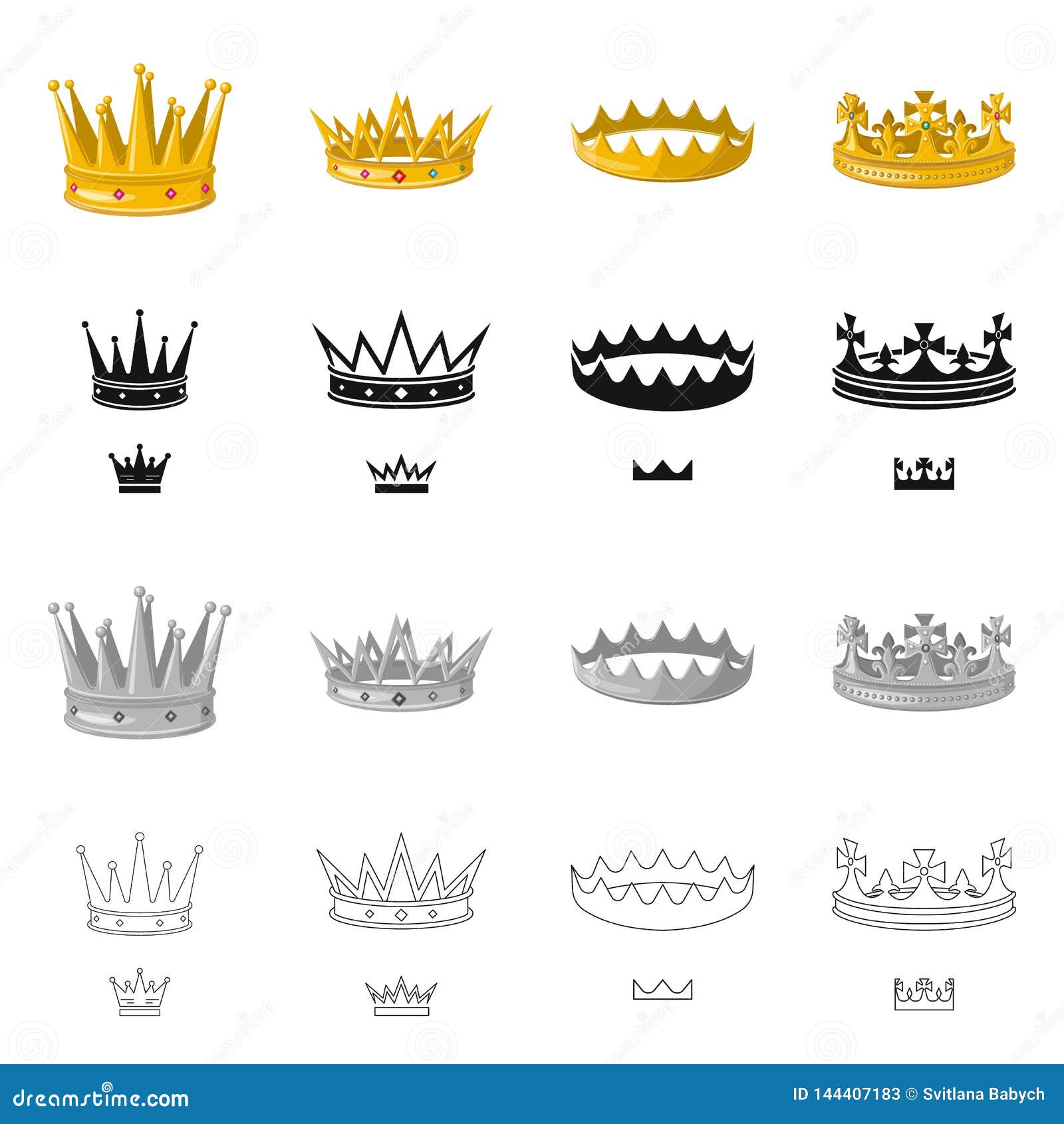 Isolated Object of Medieval and Nobility Symbol. Set of Medieval and ...