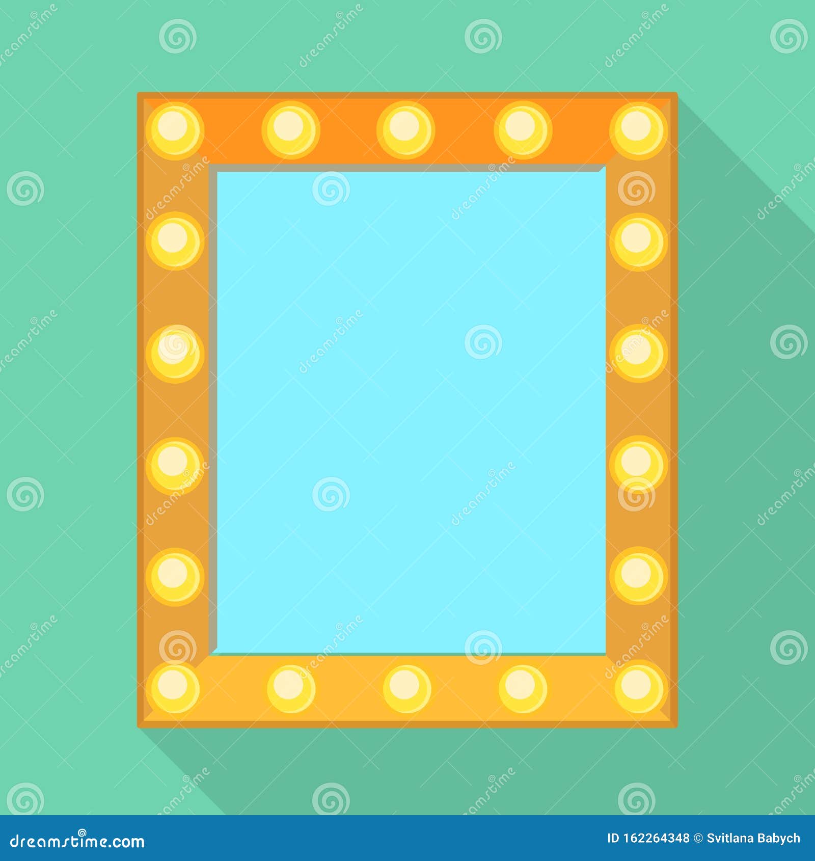 Isolated Object of Mirror and Illuminated Sign. Web Element of Mirror ...
