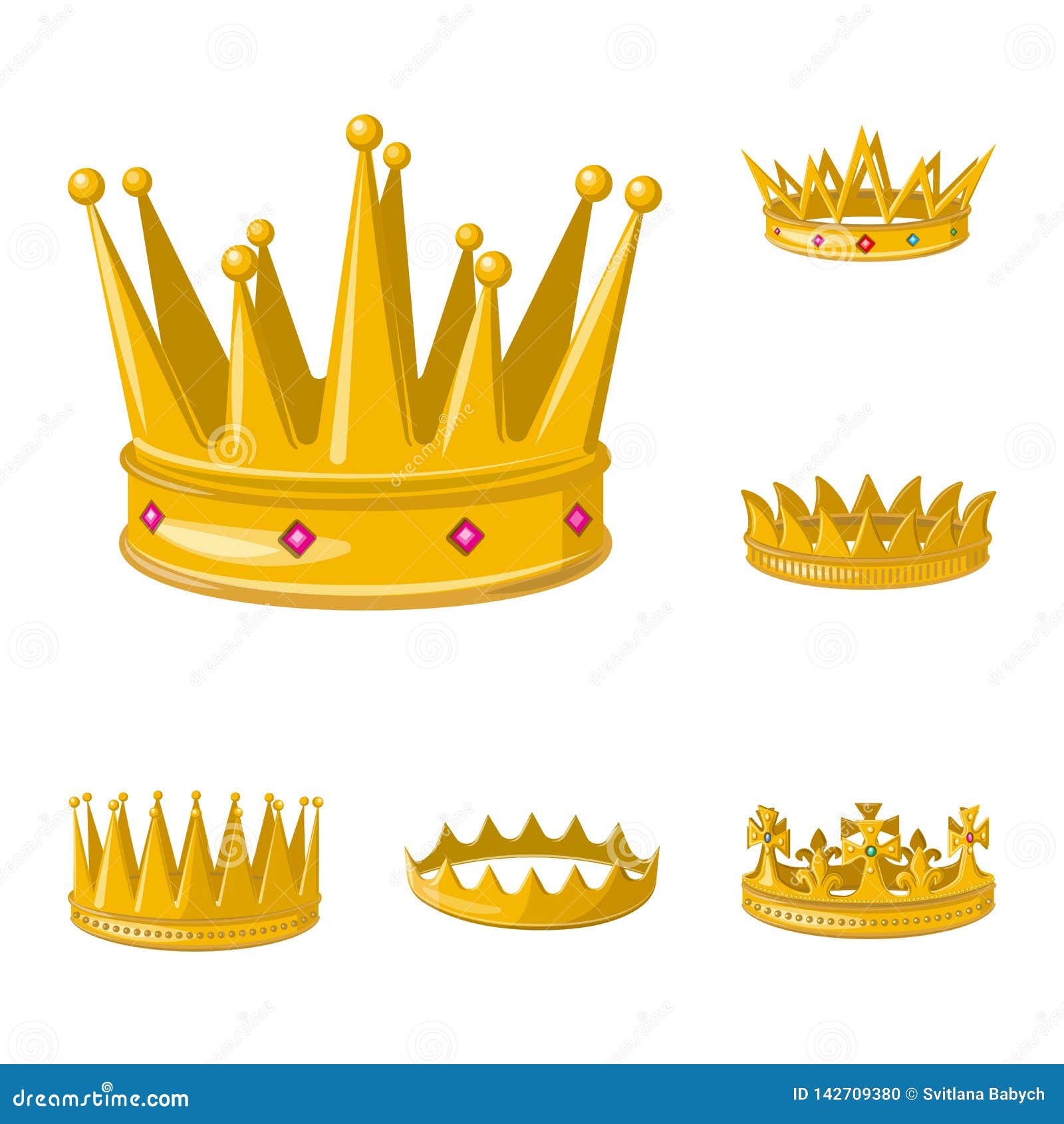 Isolated Object of Monarchy and Gold Icon. Collection of Monarchy and ...