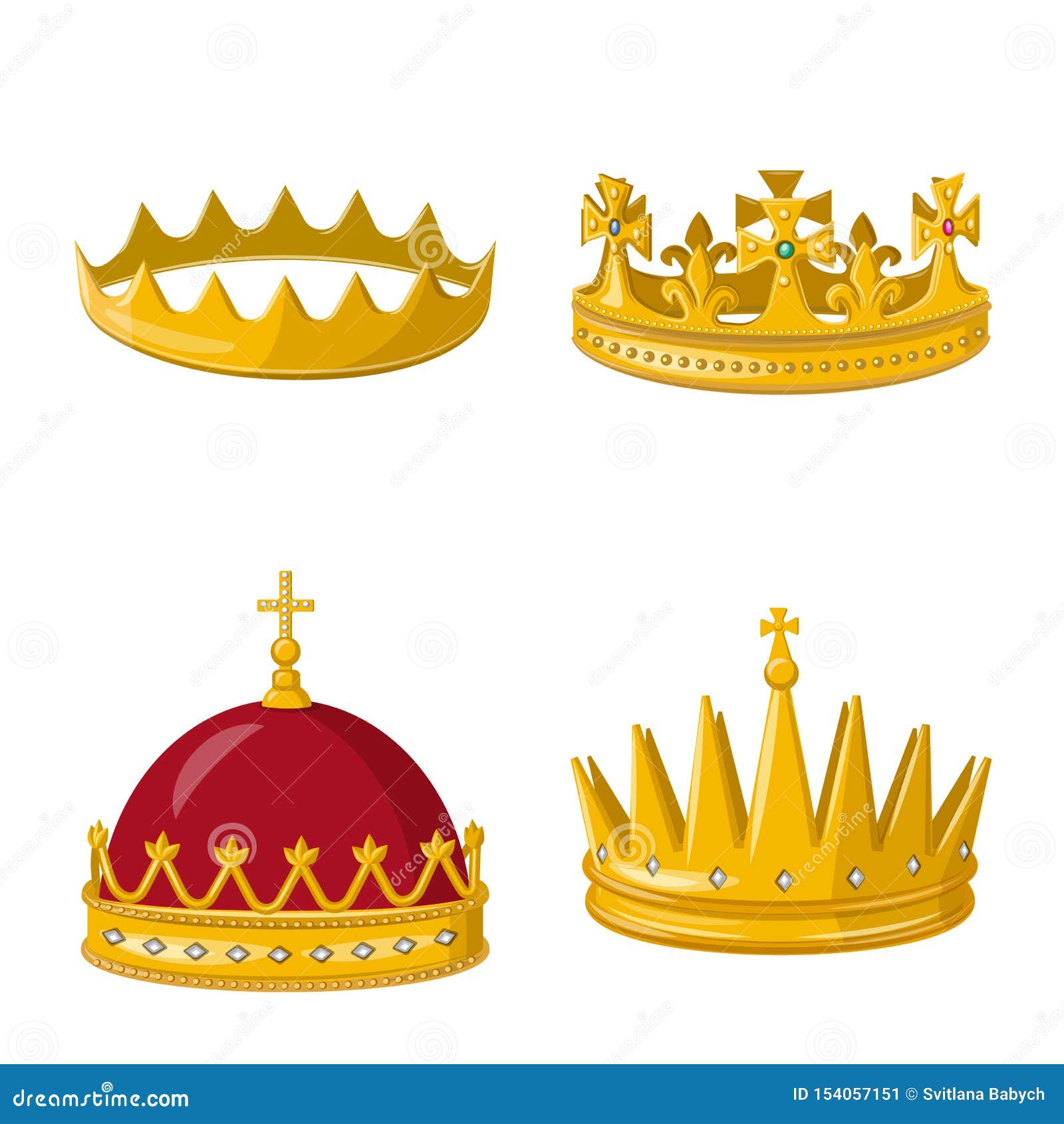 Isolated Object of Monarchy and Gold Icon. Set of Monarchy and Heraldic ...