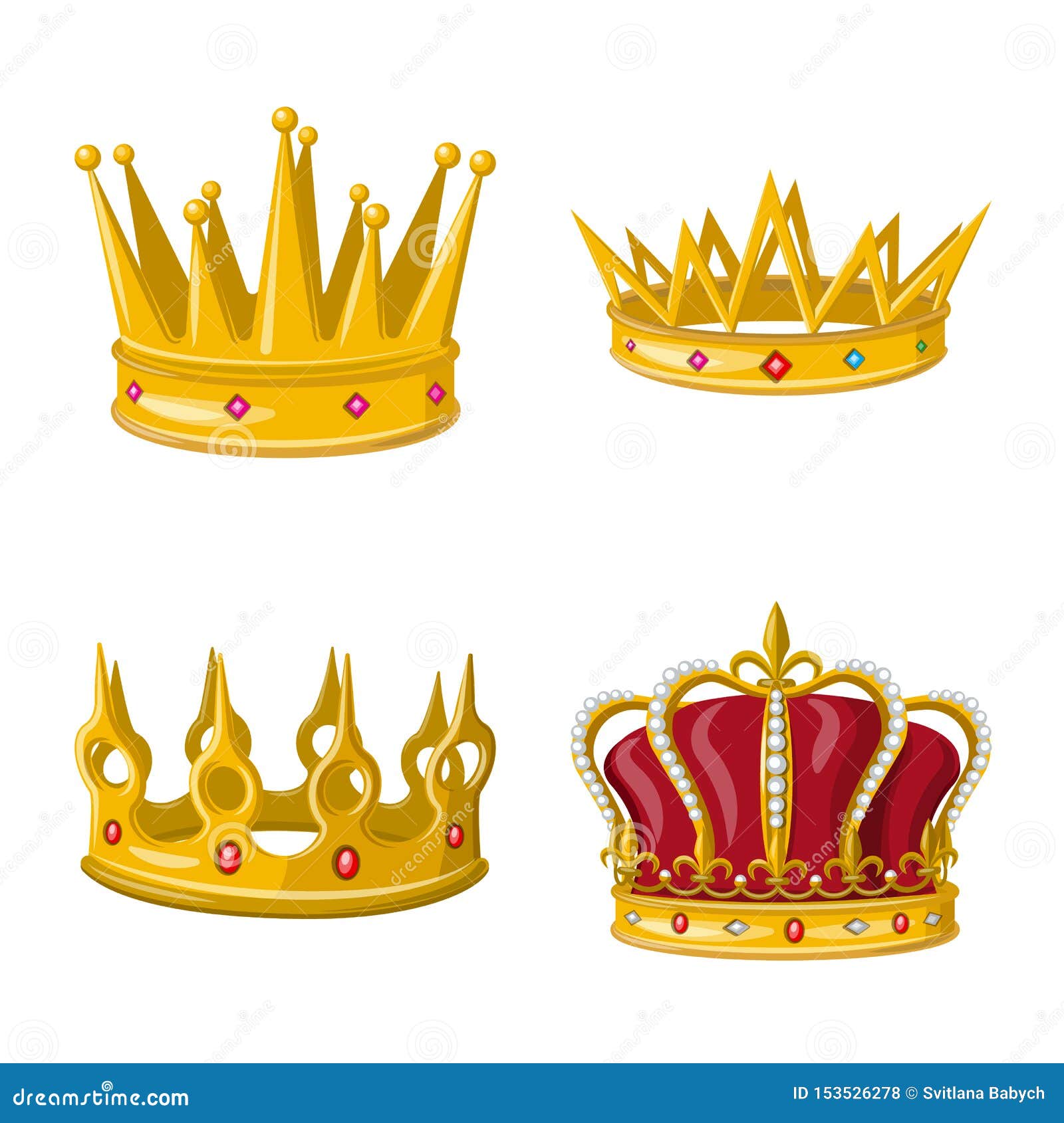 Isolated Object of Monarchy and Gold Sign. Set of Monarchy and Heraldic ...