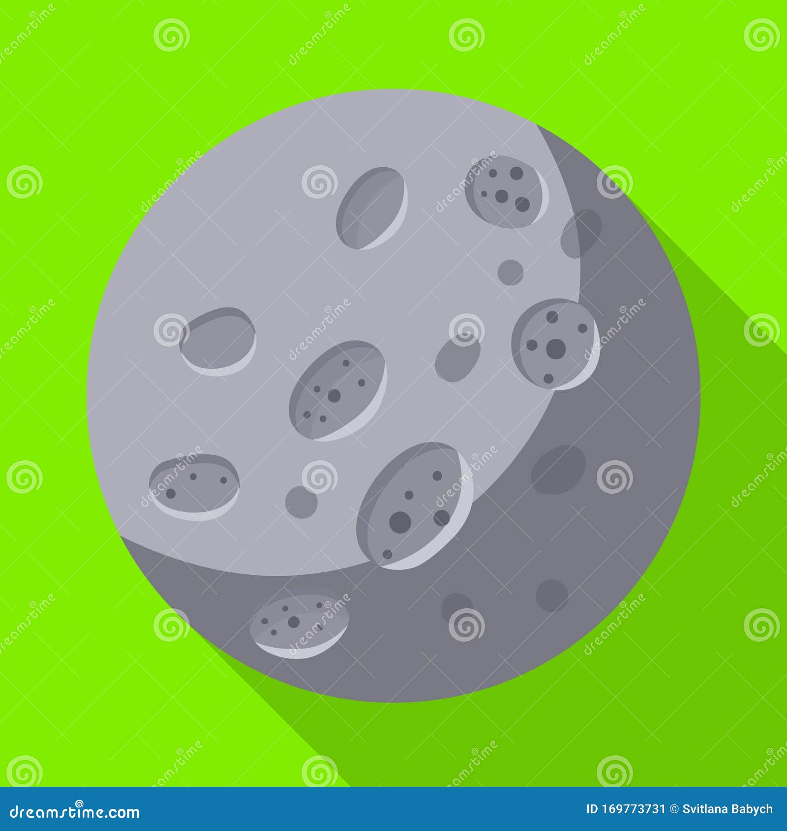 Vector Illustration of Moon and Crater Symbol. Graphic of Moon and ...