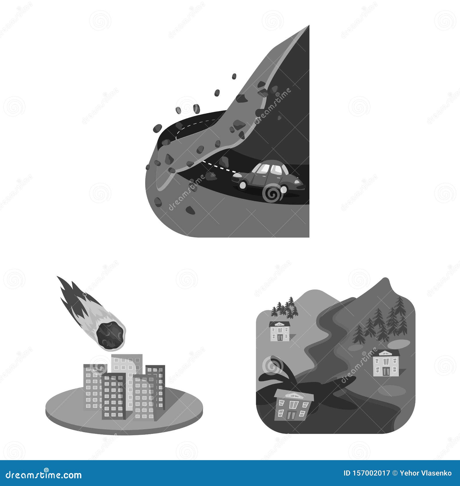 Isolated Object of Nature and Apocalypse Icon. Collection of Nature and ...