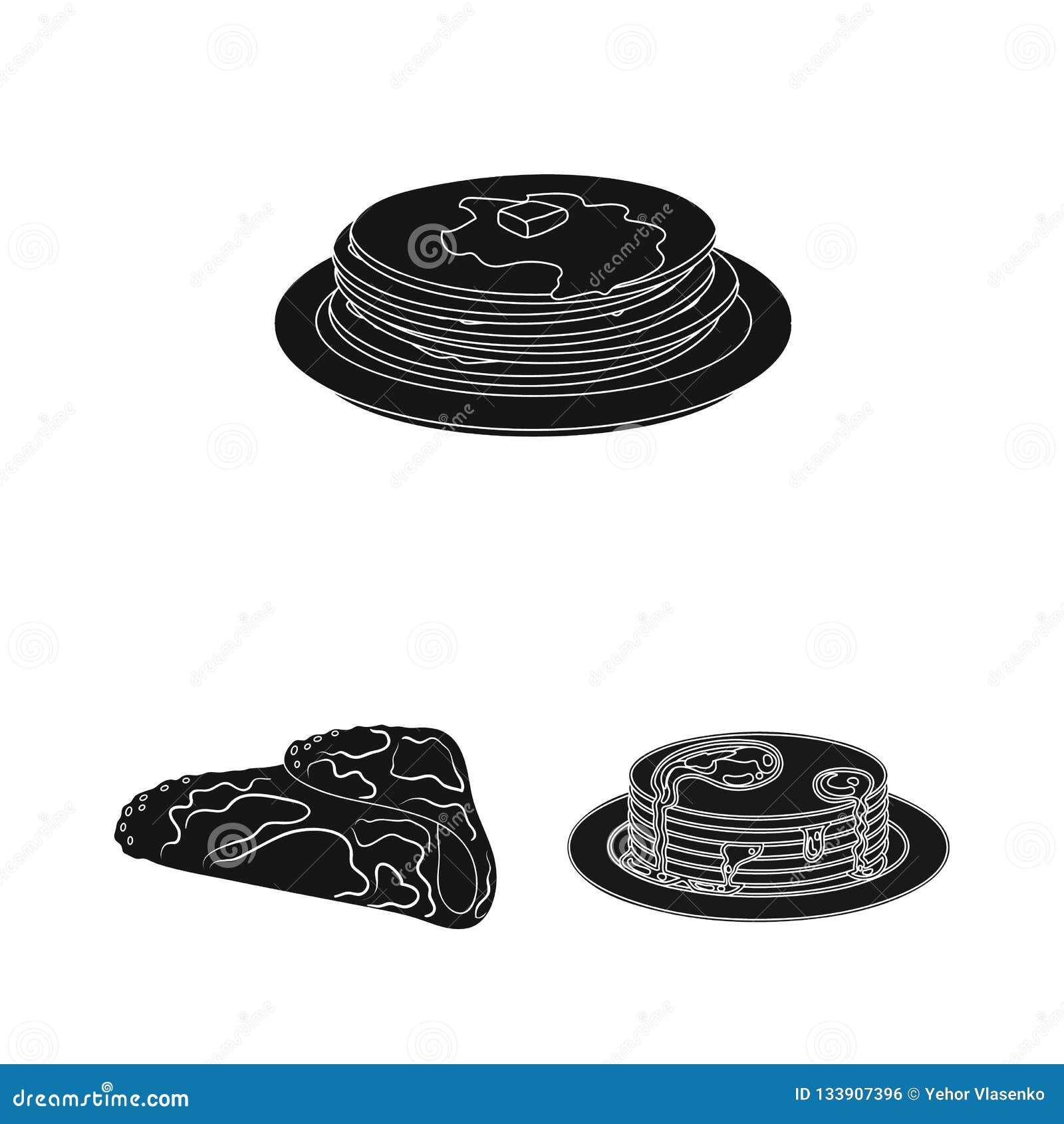 Isolated Object of Pancake and Stack Logo. Collection of Pancake and ...