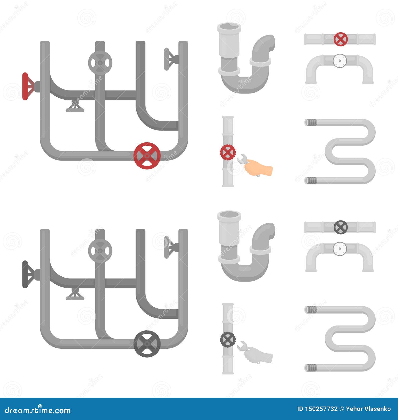 Isolated Object of Pipe and Plumbing Icon. Collection of Pipe and Metal ...