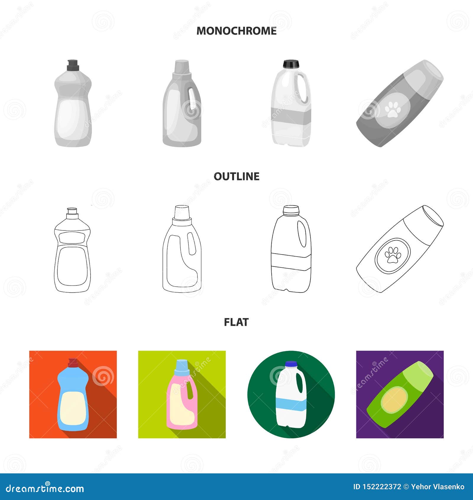 Vector Illustration of Plastic and Container Icon. Collection of ...