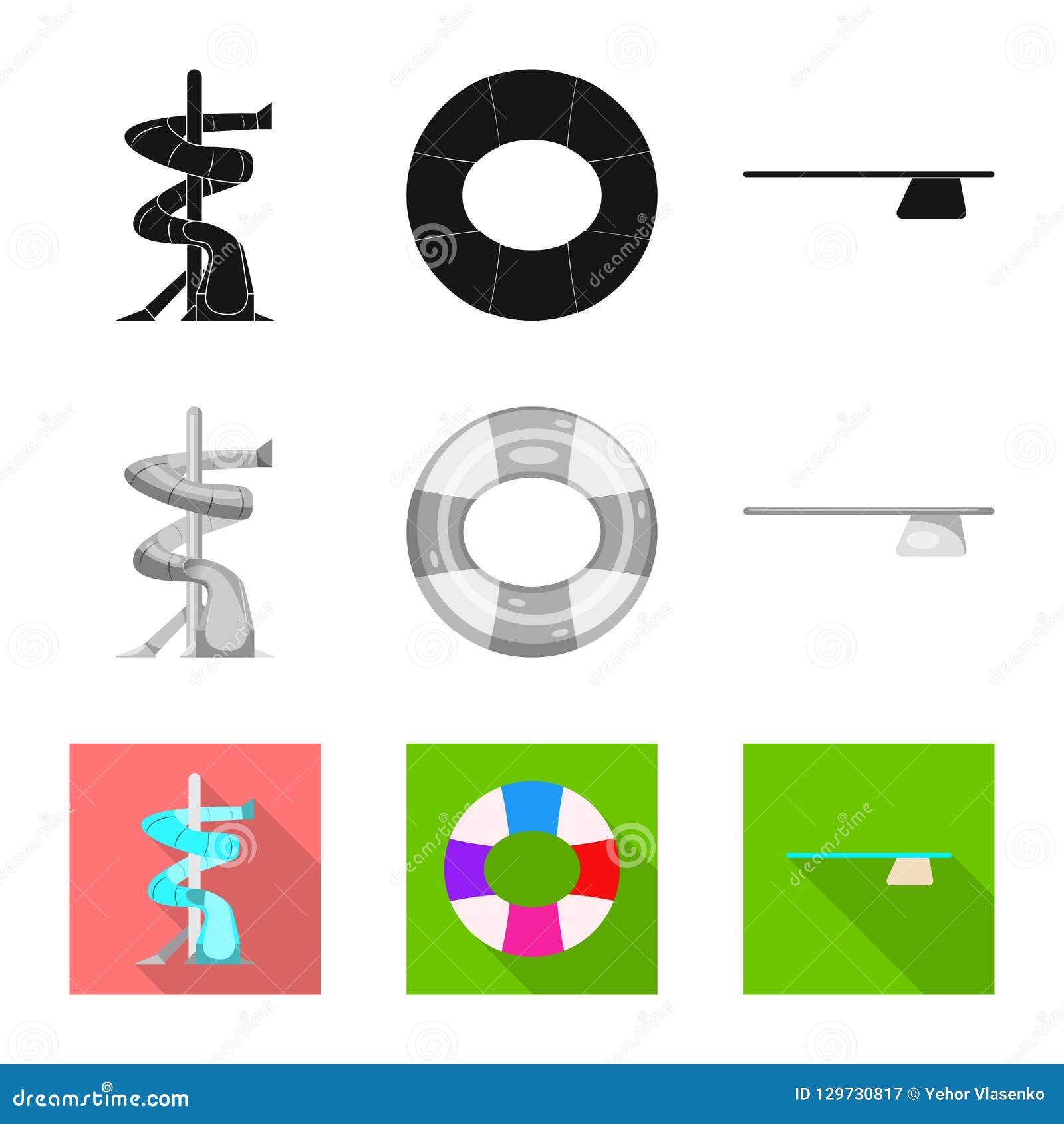 Isolated Object of Pool and Swimming Symbol. Set of Pool and Activity ...