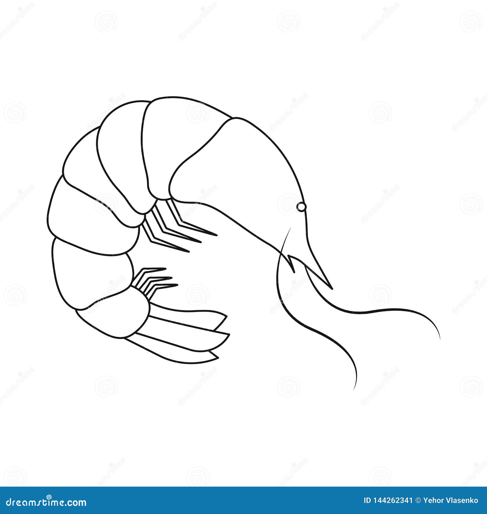 Vector Illustration of Prawn and Creature Symbol. Collection of Prawn ...