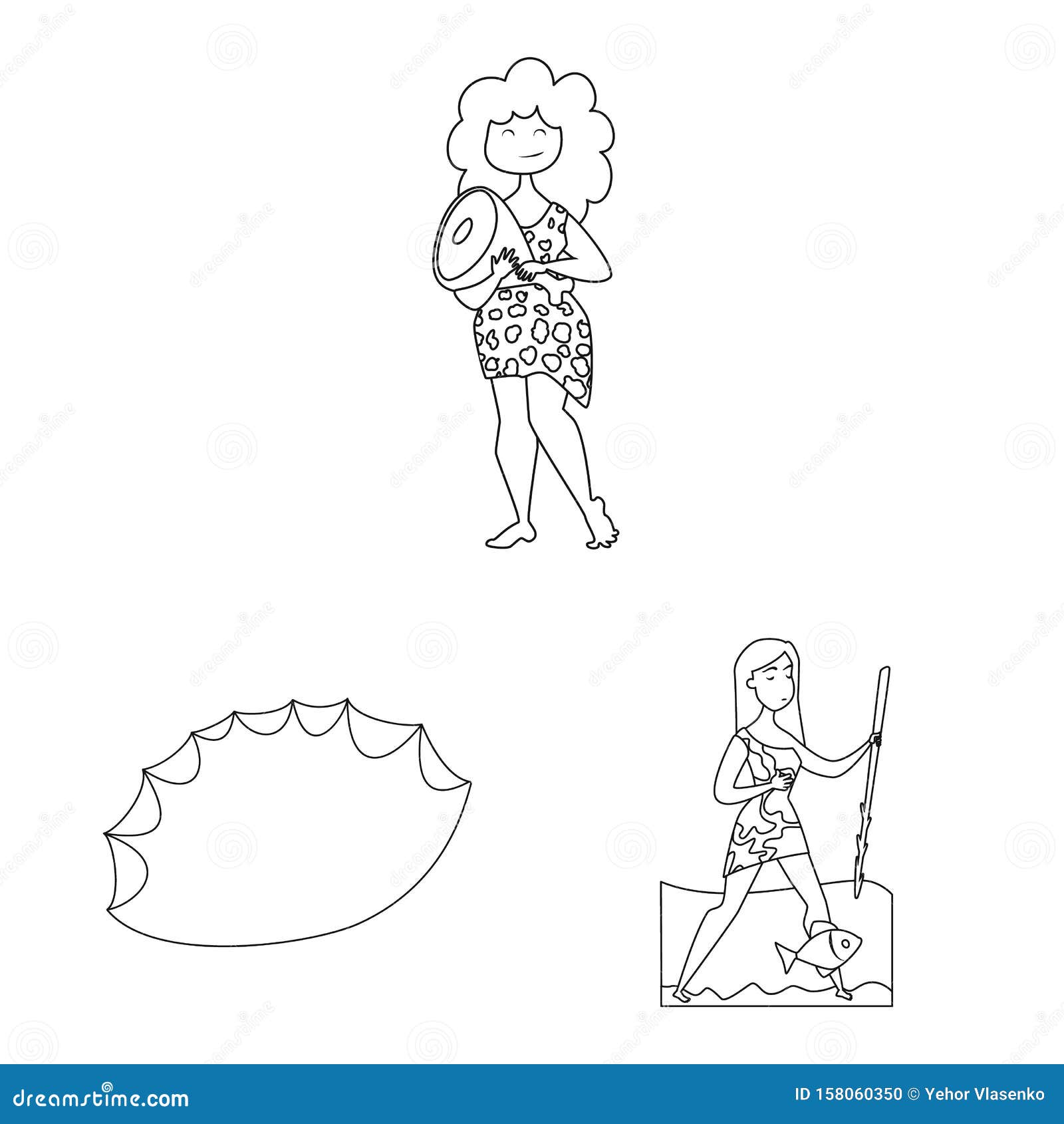 Isolated Object of Primitive and Archeology Logo. Collection of ...