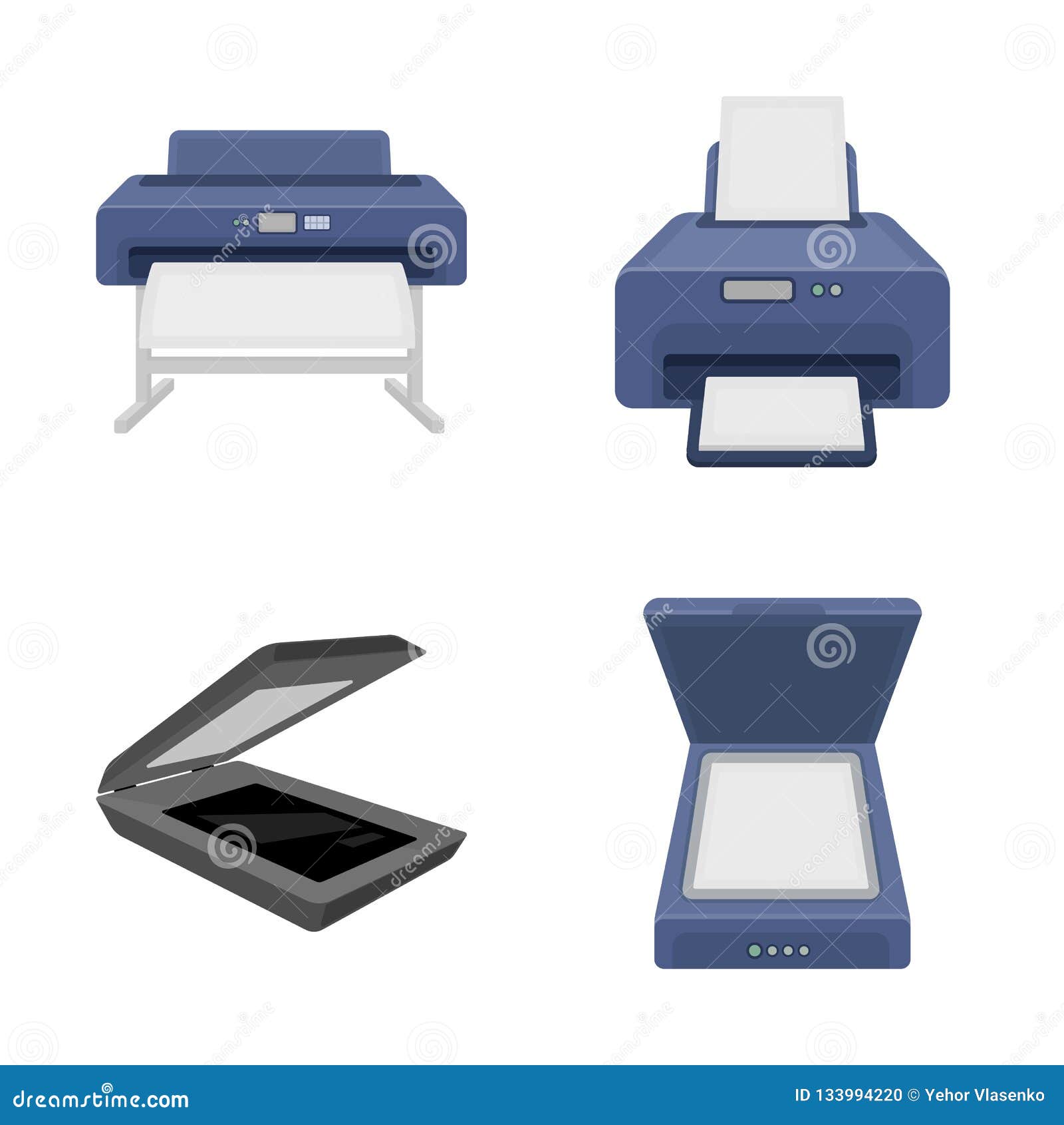 Isolated Object of Printer and Plotter Logo. Set of Printer and Machine ...