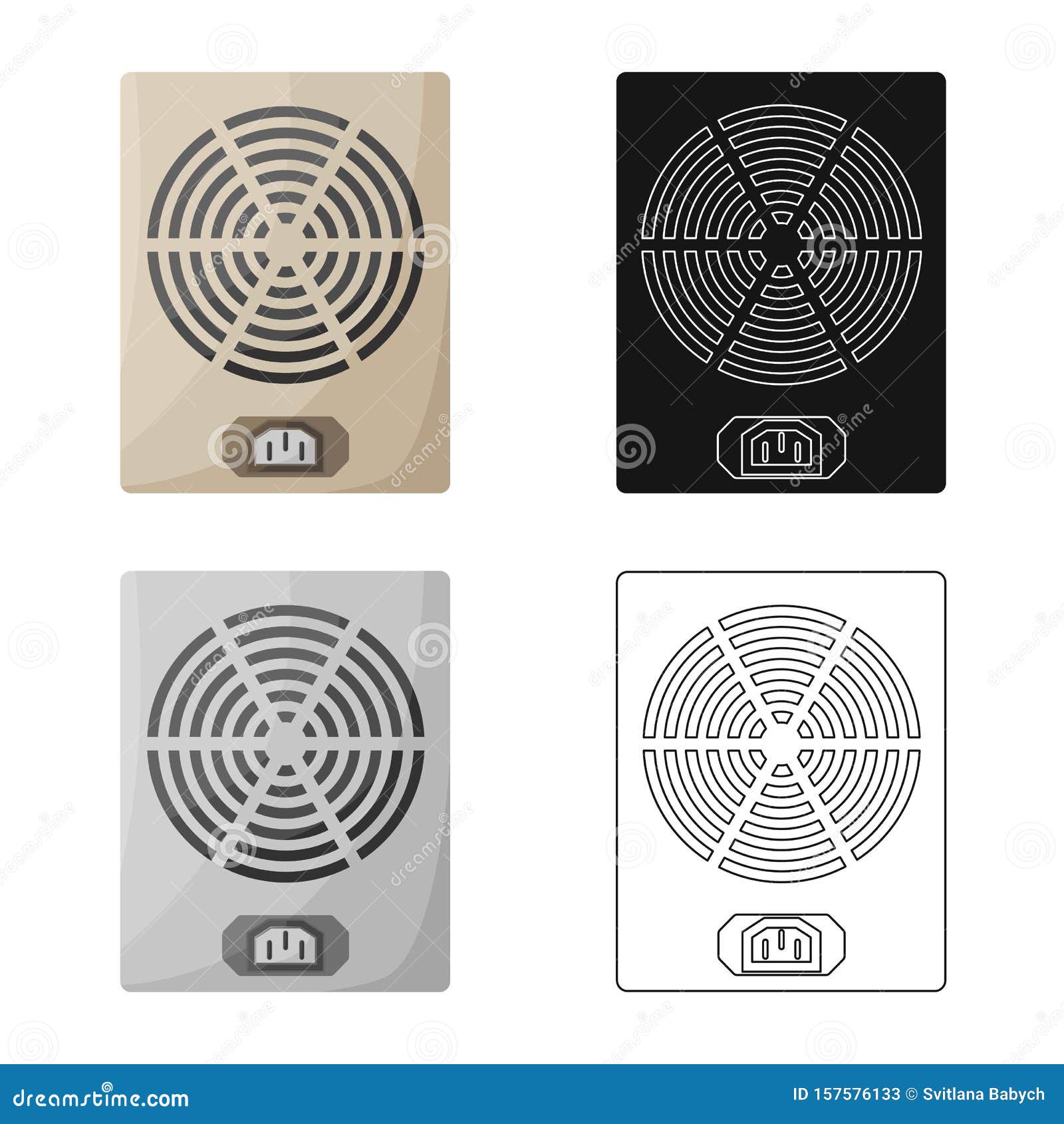 Isolated Object of Psu and Unit Icon. Set of Psu and Box Stock Symbol ...