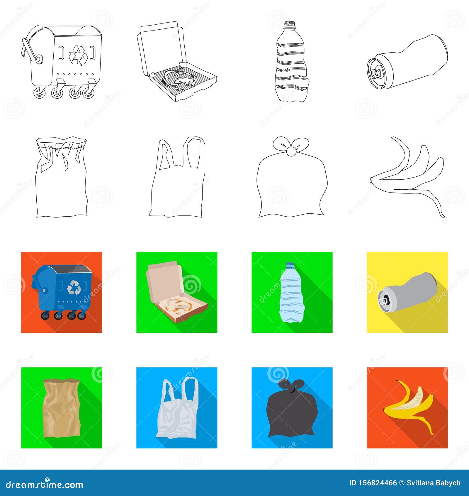 Isolated Object of Refuse and Junk Icon. Set of Refuse and Waste Vector ...