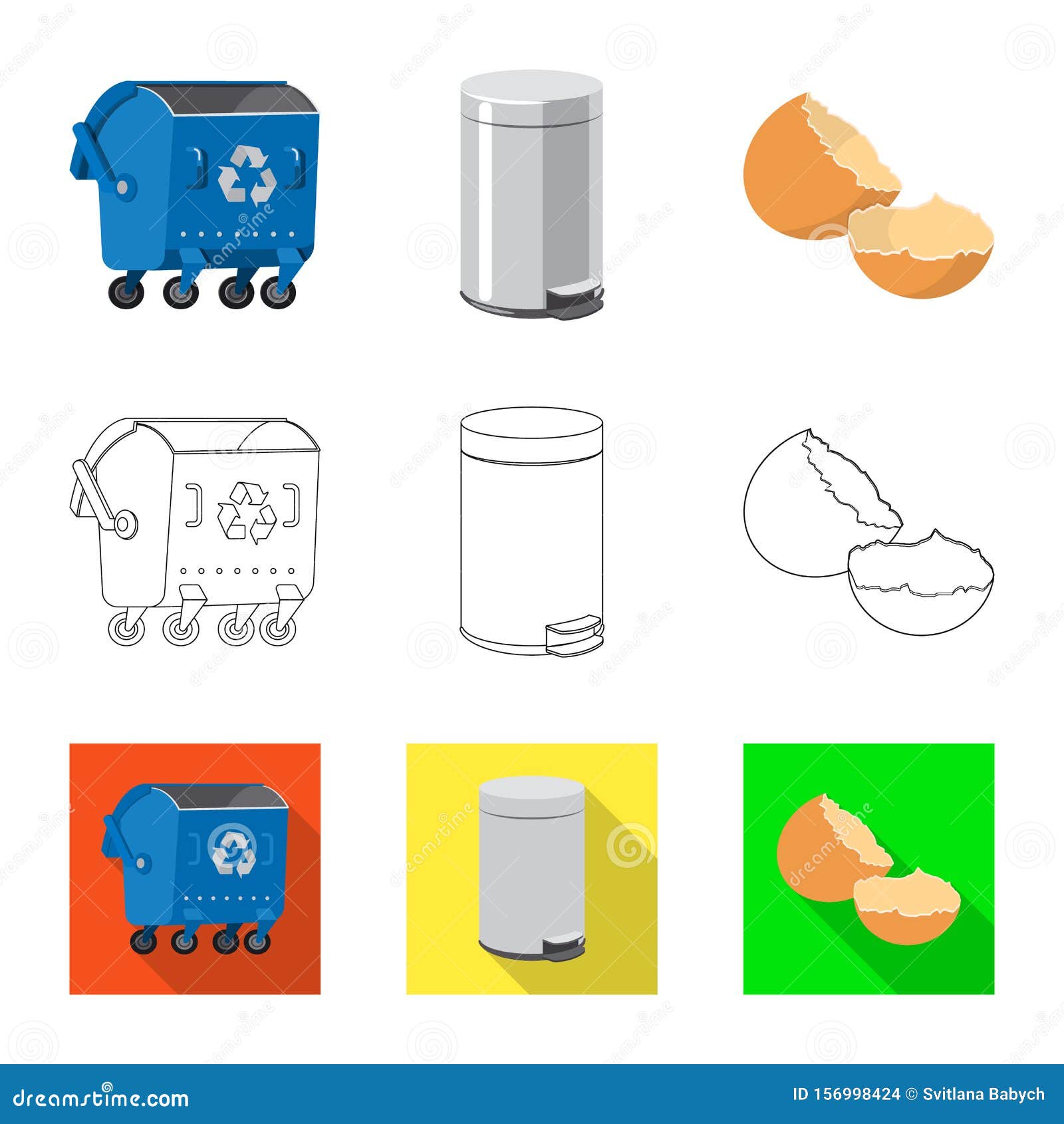 Isolated Object of Refuse and Junk Symbol. Collection of Refuse and ...