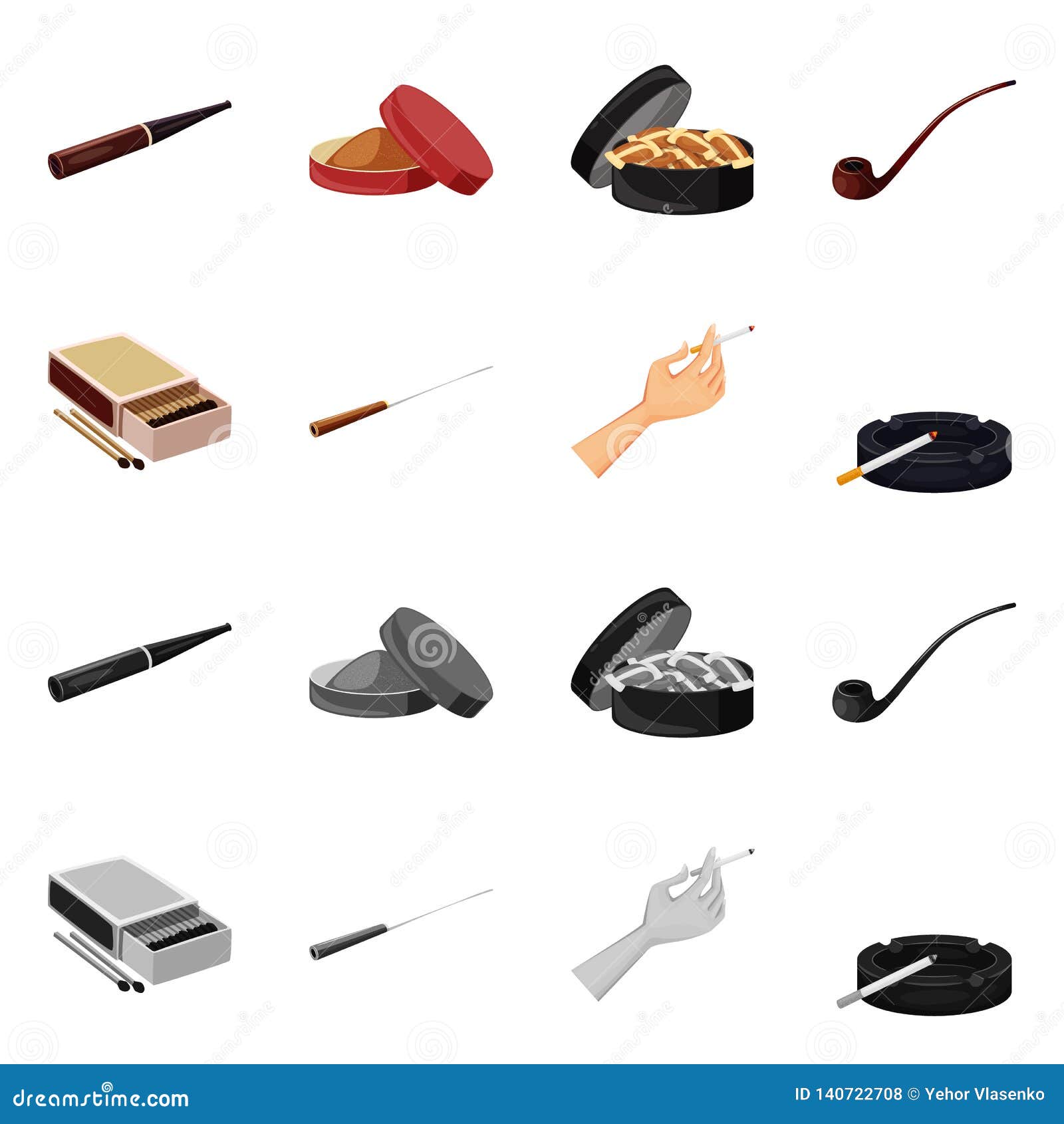 Isolated Object of Refuse and Stop Icon. Collection of Refuse and Habit ...