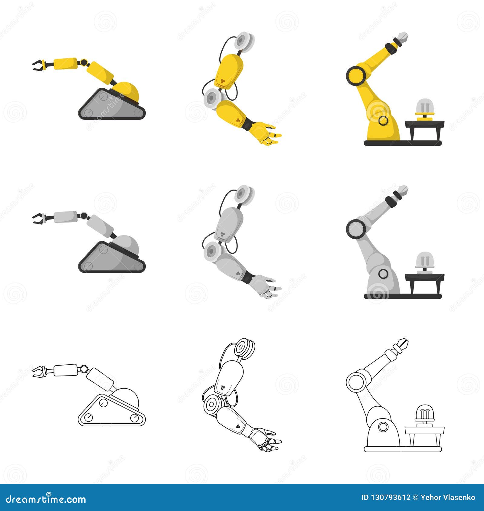 Isolated Object Of Robot And Factory Icon Collection Of Robot And