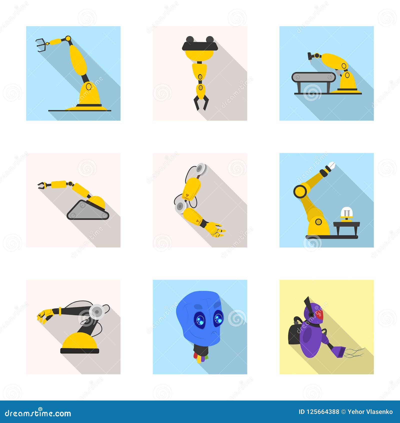Isolated Object Of Robot And Factory Sign Collection Of Robot And