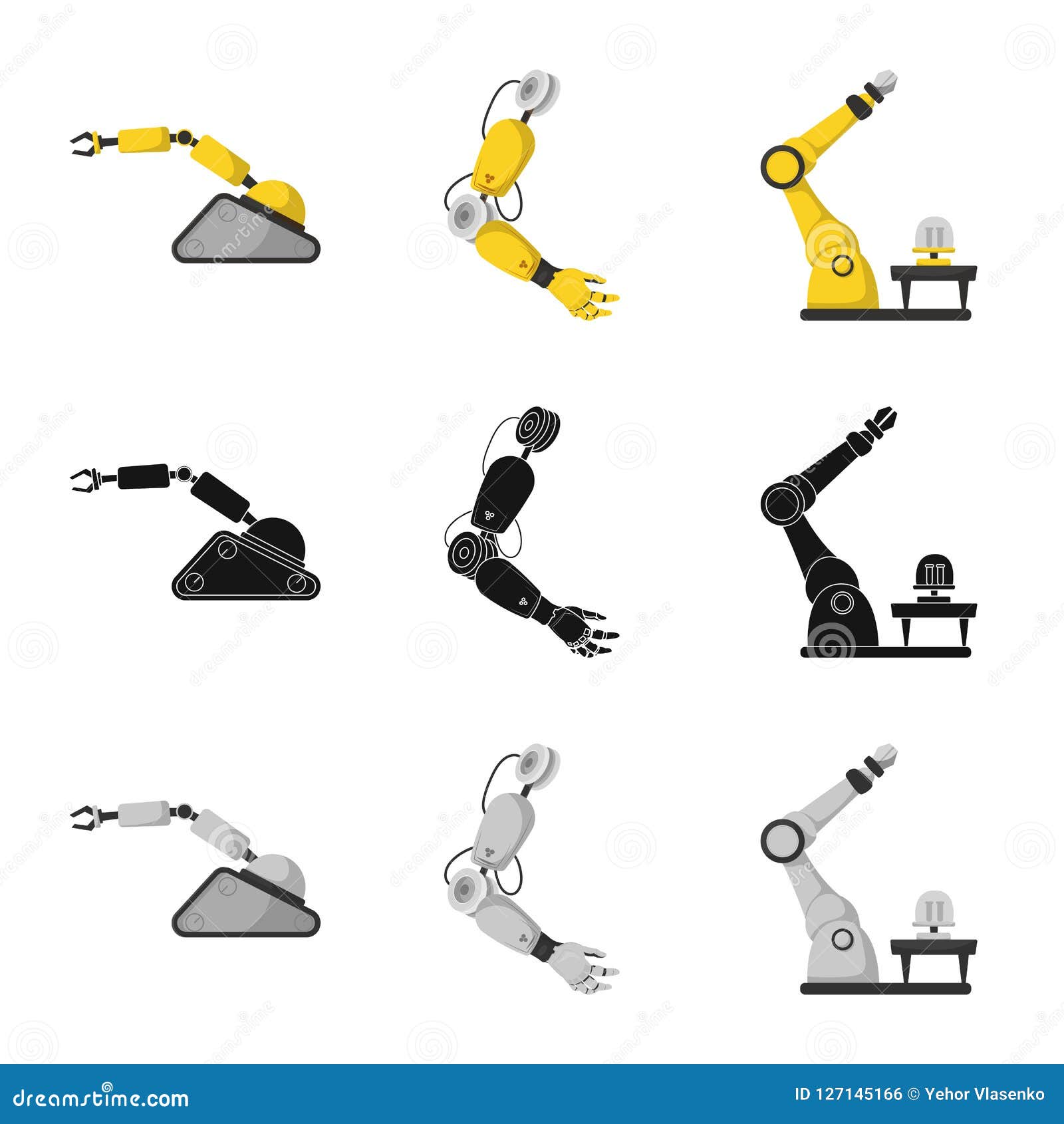 Isolated Object Of Robot And Factory Symbol Set Of Robot And Space