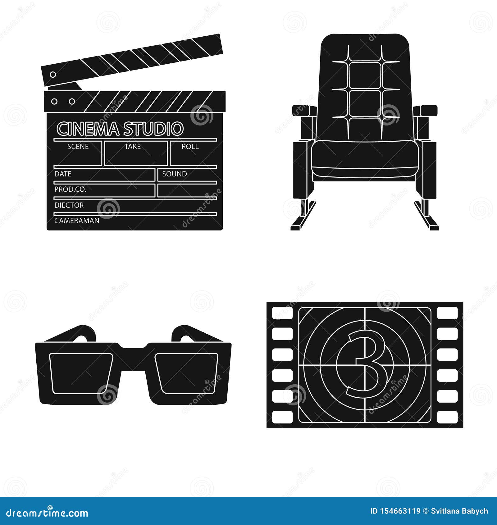 Isolated Object of Session and Viewing Logo. Collection of Session and ...