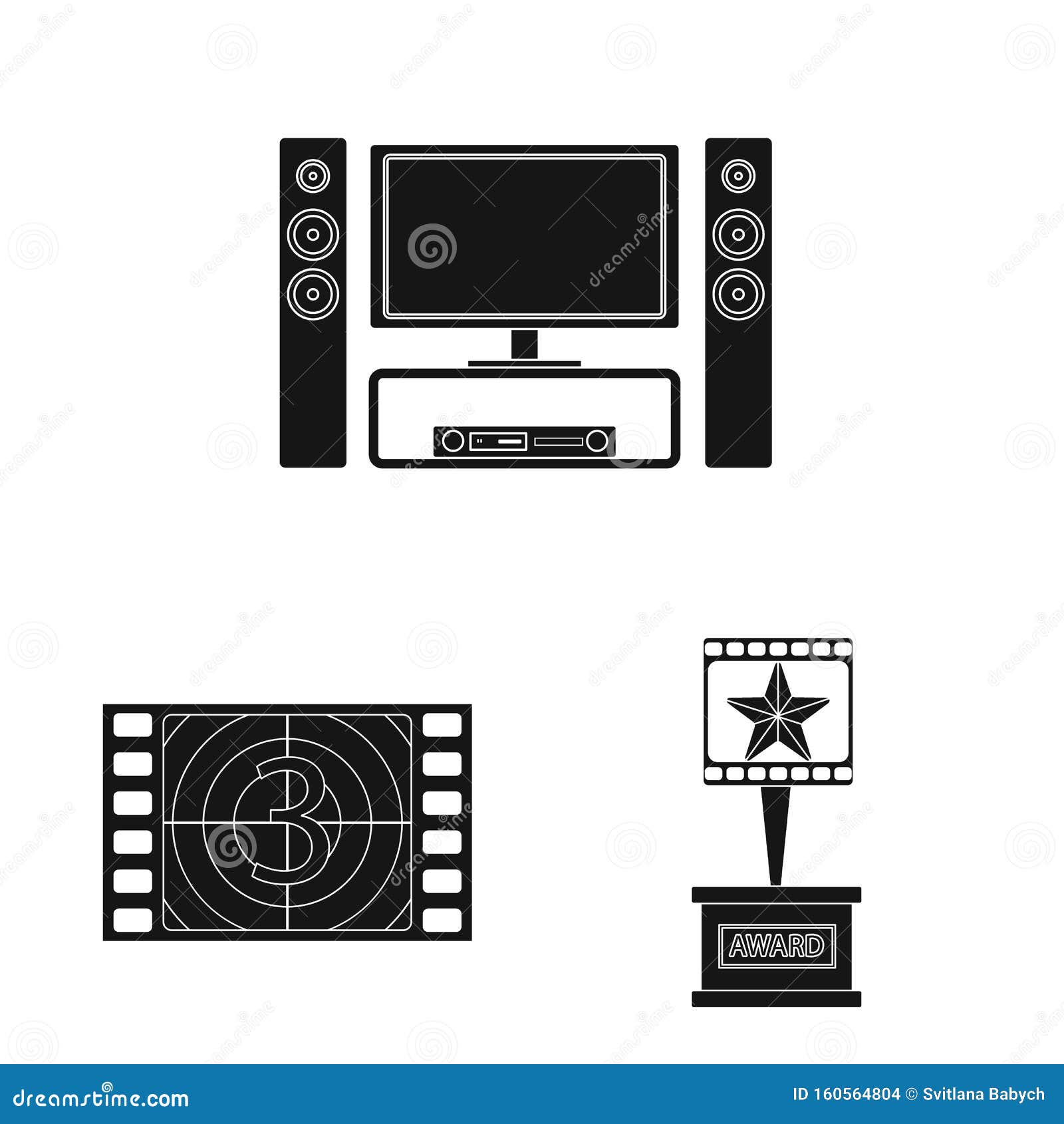 Isolated Object of Session and Viewing Logo. Collection of Session and ...