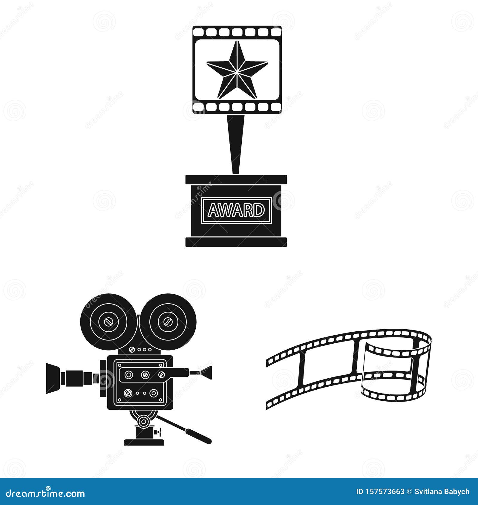 Vector Illustration of Session and Viewing Symbol. Collection of ...