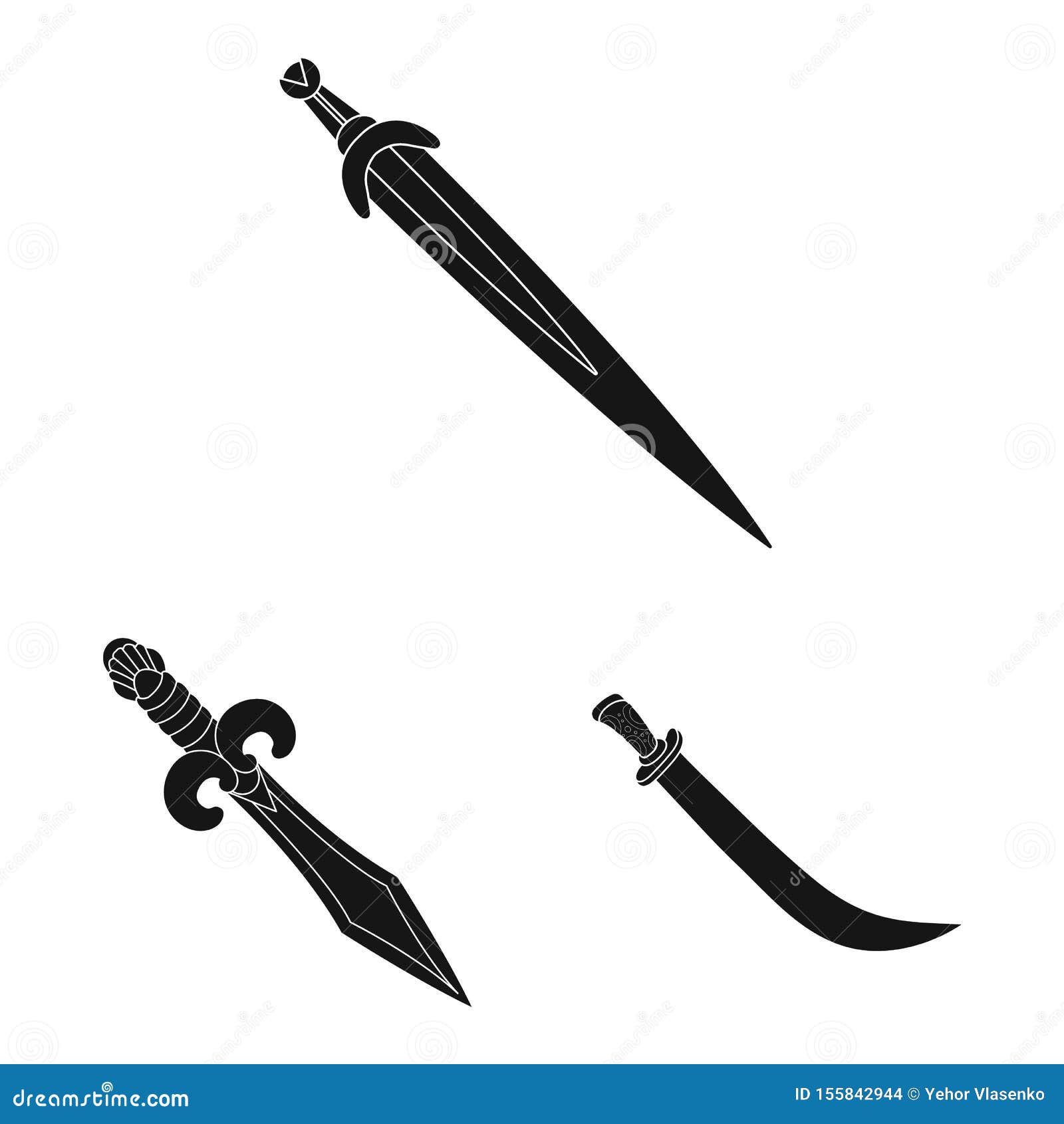 Vector Illustration of Sharp and Blade Icon. Set of Sharp and Dagger ...