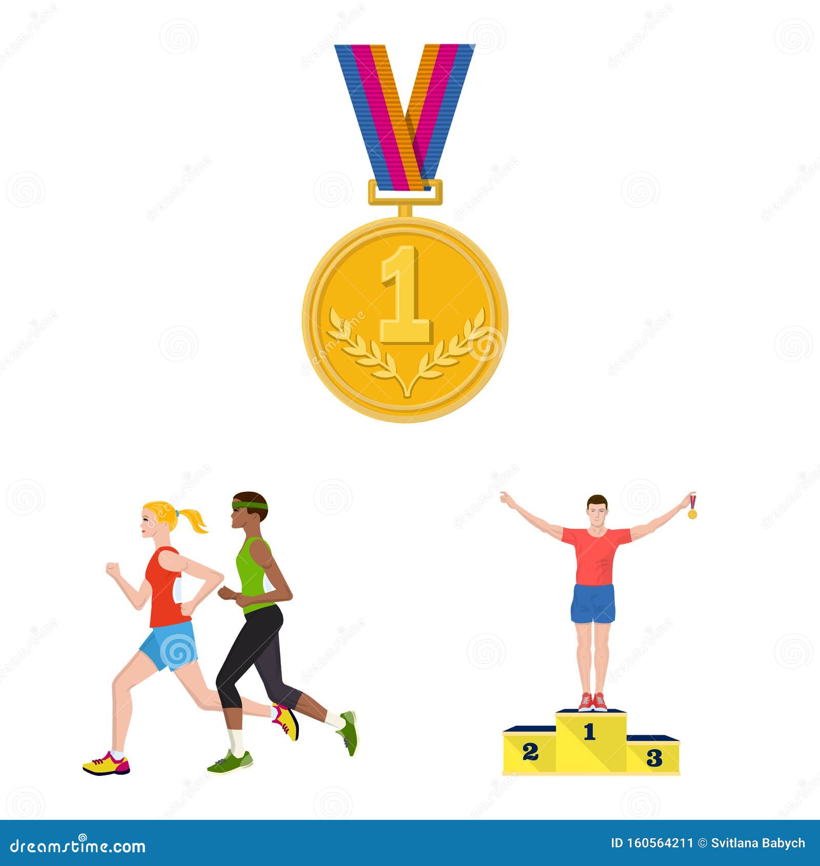 Isolated Object of Step and Sprint Symbol. Set of Step and Sprinter ...