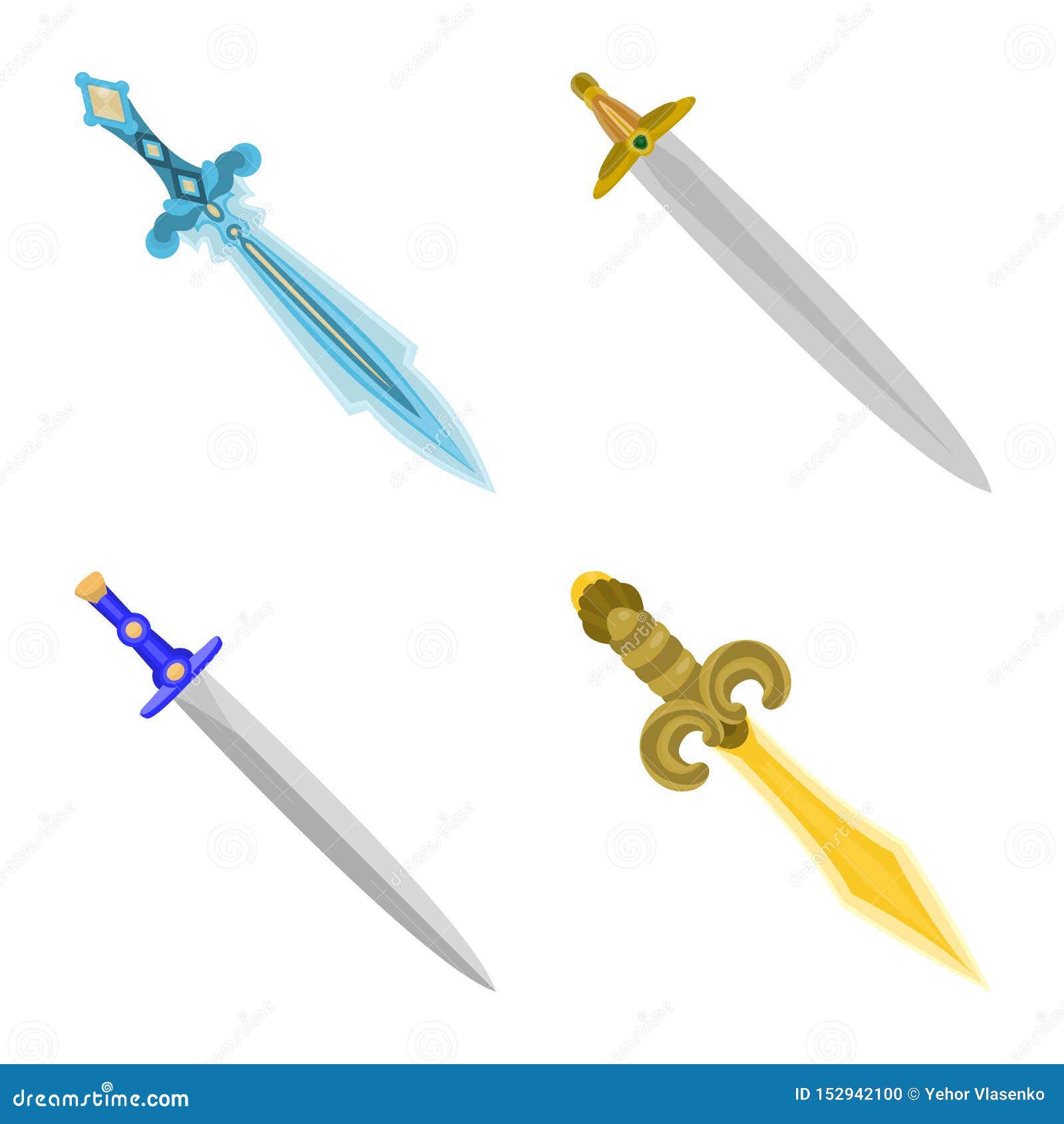 Vector Illustration of Sword and Dagger Logo. Collection of Sword and ...