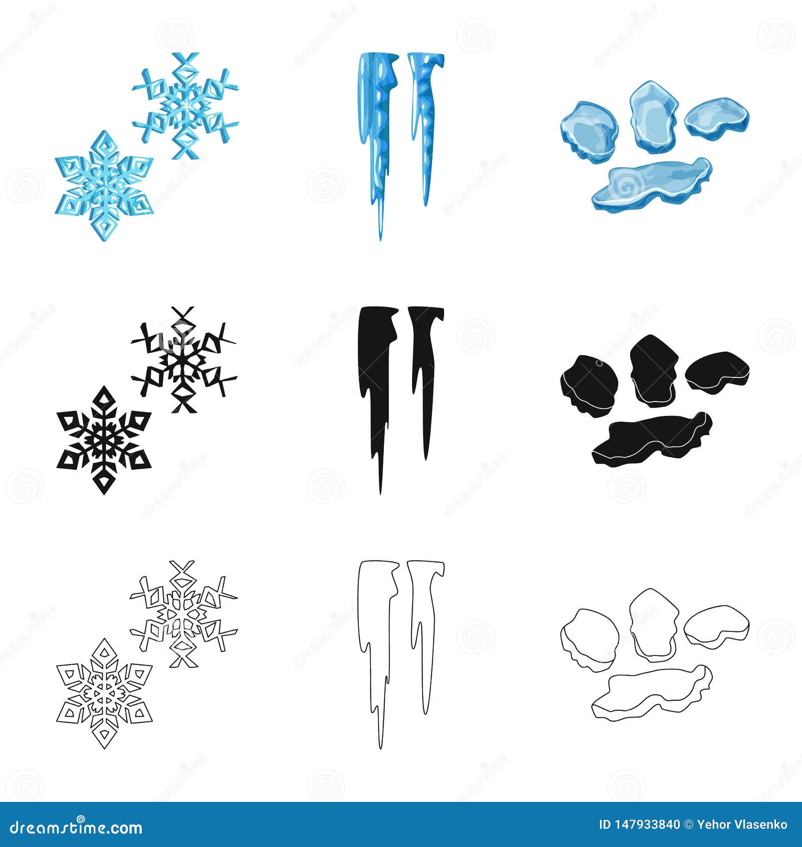 Vector Illustration of Texture and Frozen Logo. Collection of Texture ...