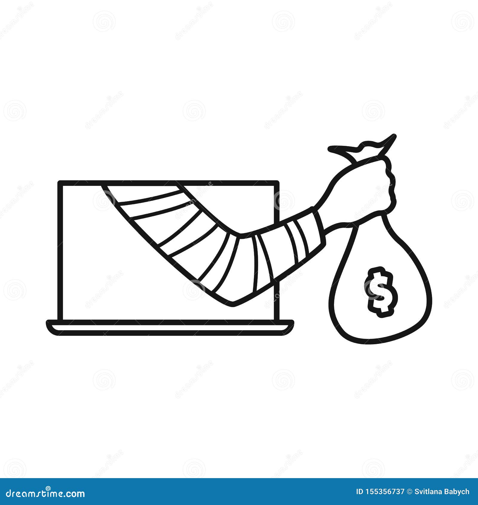 Isolated Object of Theft and Hand Icon. Collection of Theft and Money ...