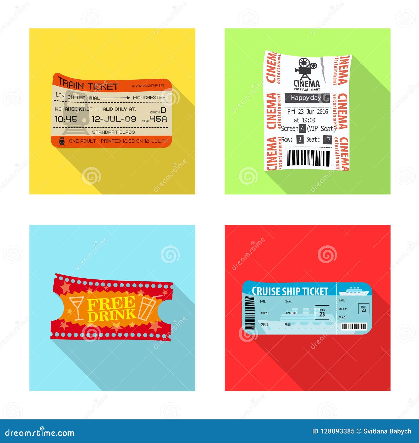 Isolated Object of Ticket and Admission Icon. Collection of Ticket and ...