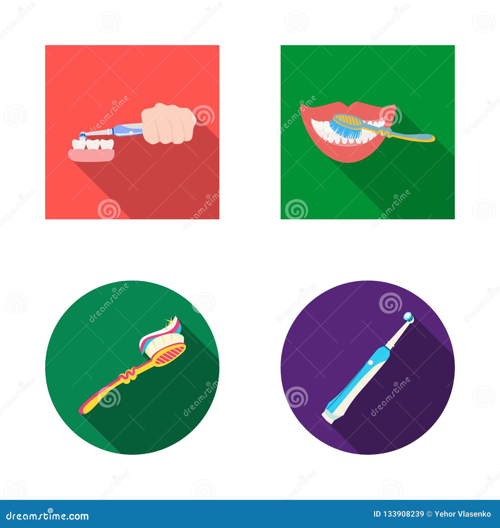 Vector Illustration of Toothpaste and Brush Symbol. Set of Toothpaste ...