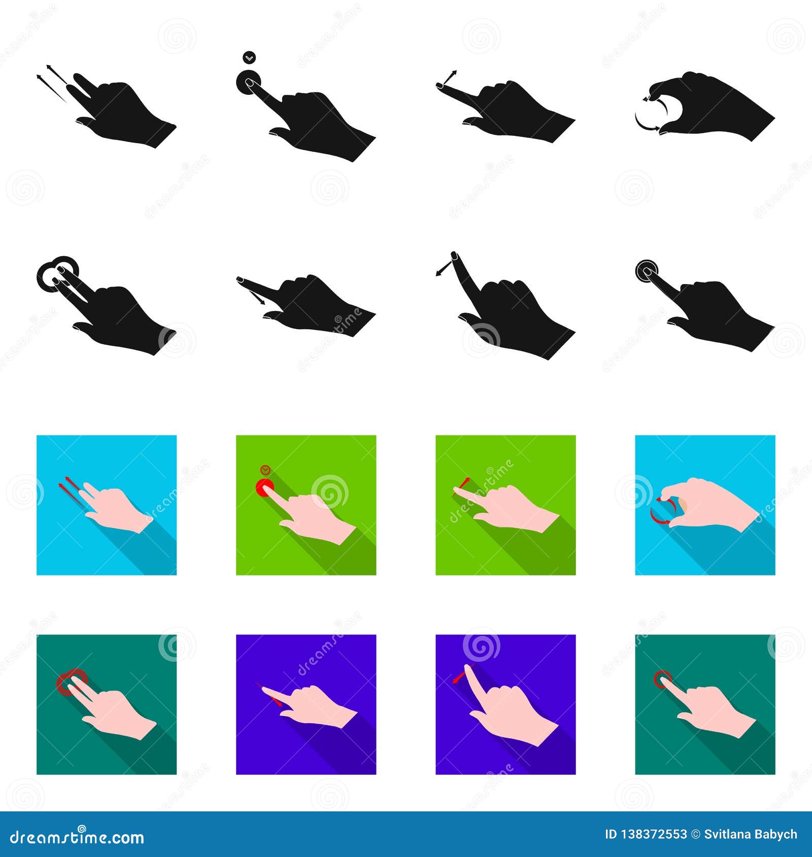 Isolated Object of Touchscreen and Hand Logo. Set of Touchscreen and ...