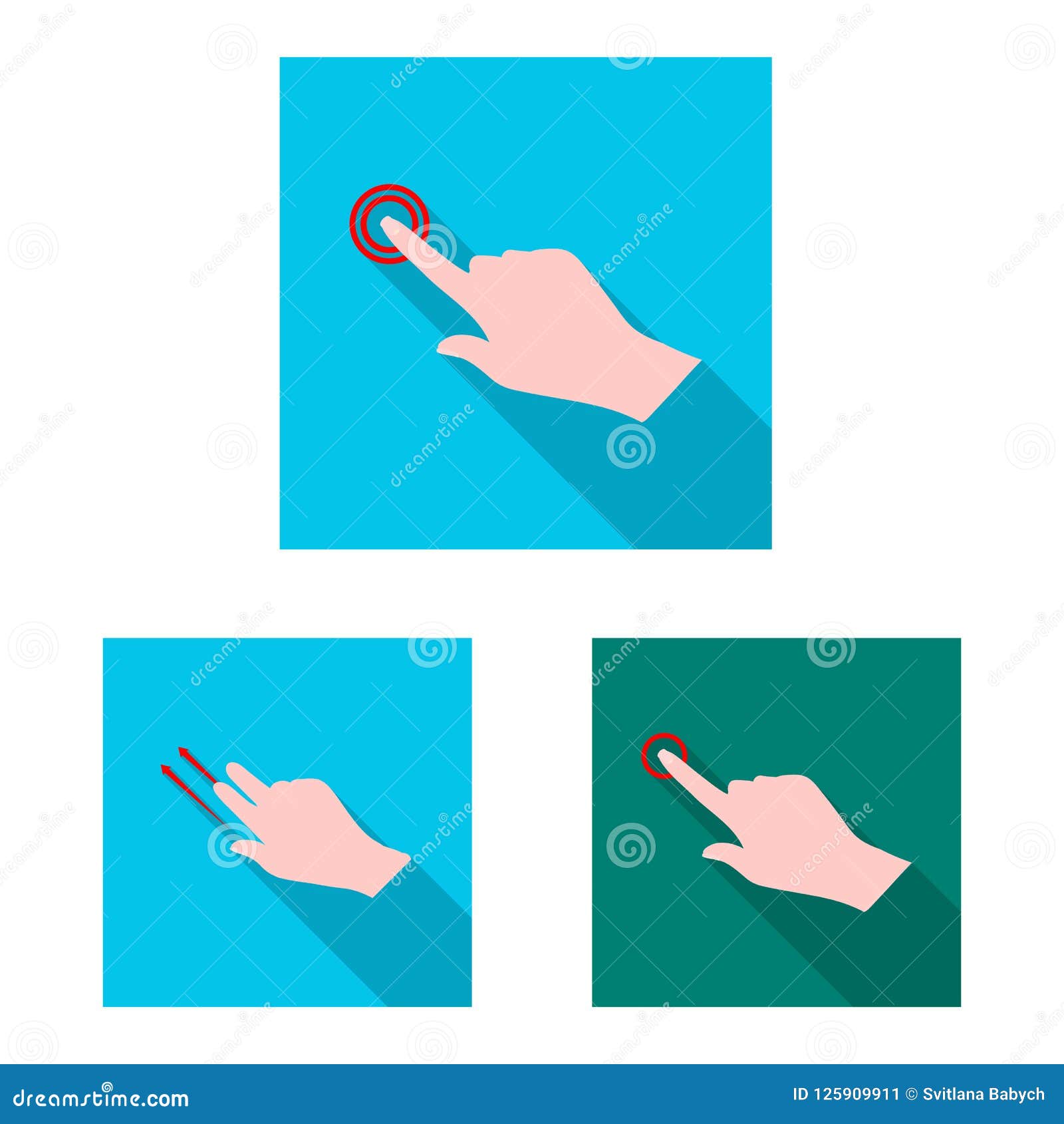 Isolated Object of Touchscreen and Hand Logo. Set of Touchscreen and ...
