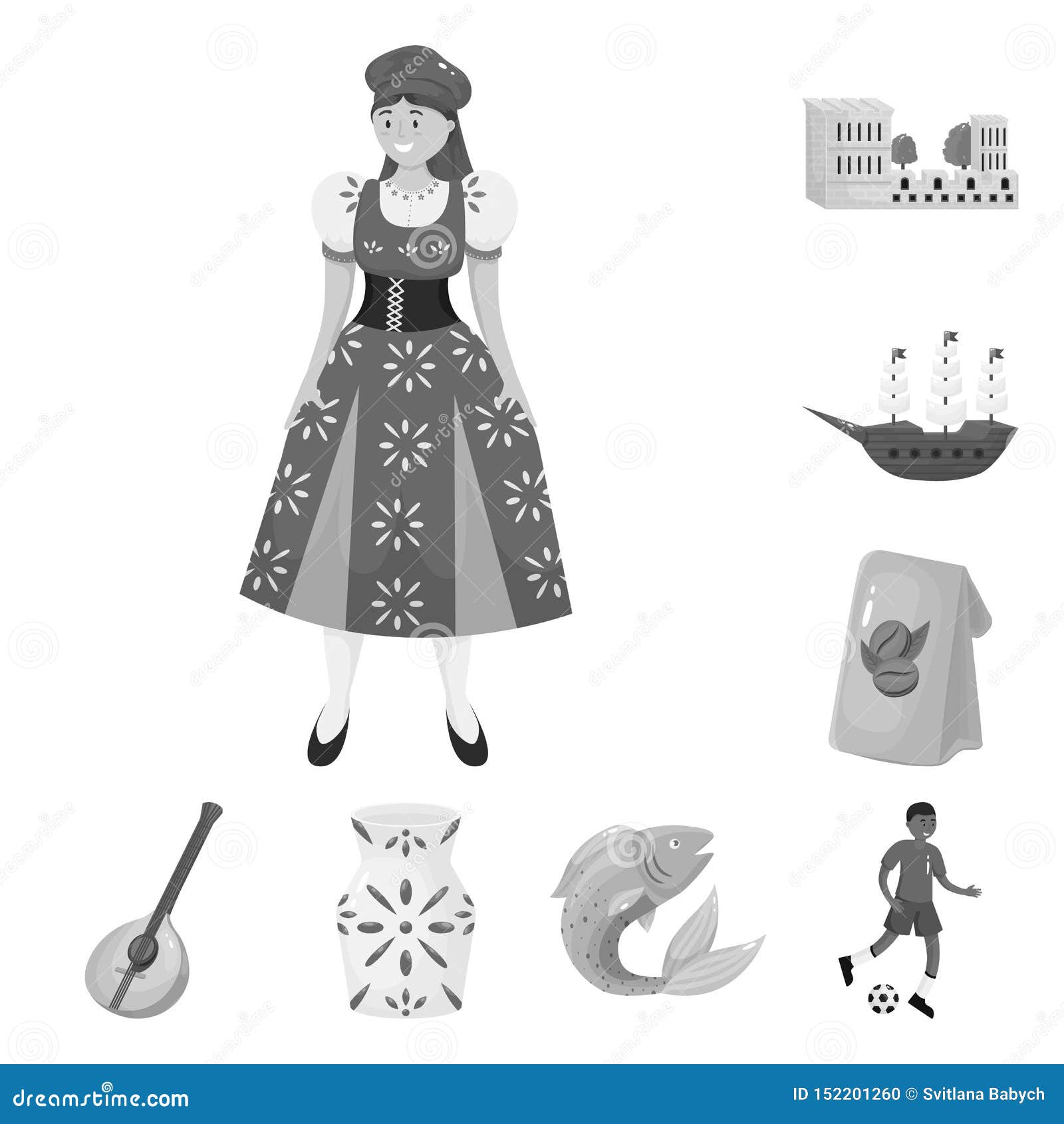 Isolated Object of and Traditional Symbol. Set of and Historic Stock ...