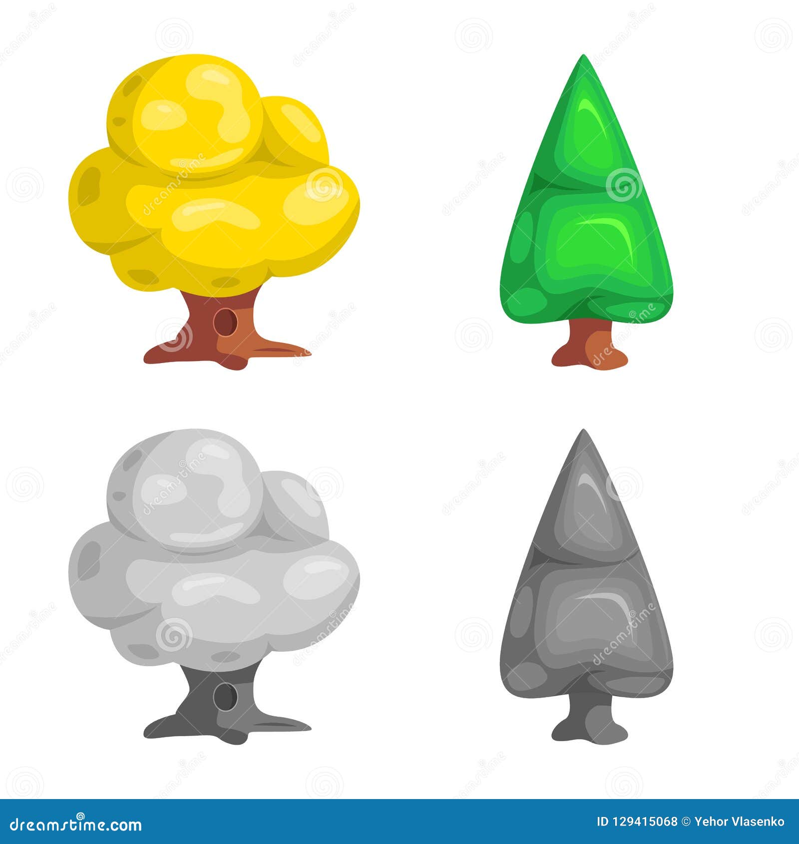 Isolated Object Of Tree And Nature Icon Set Of Tree And Crown Stock
